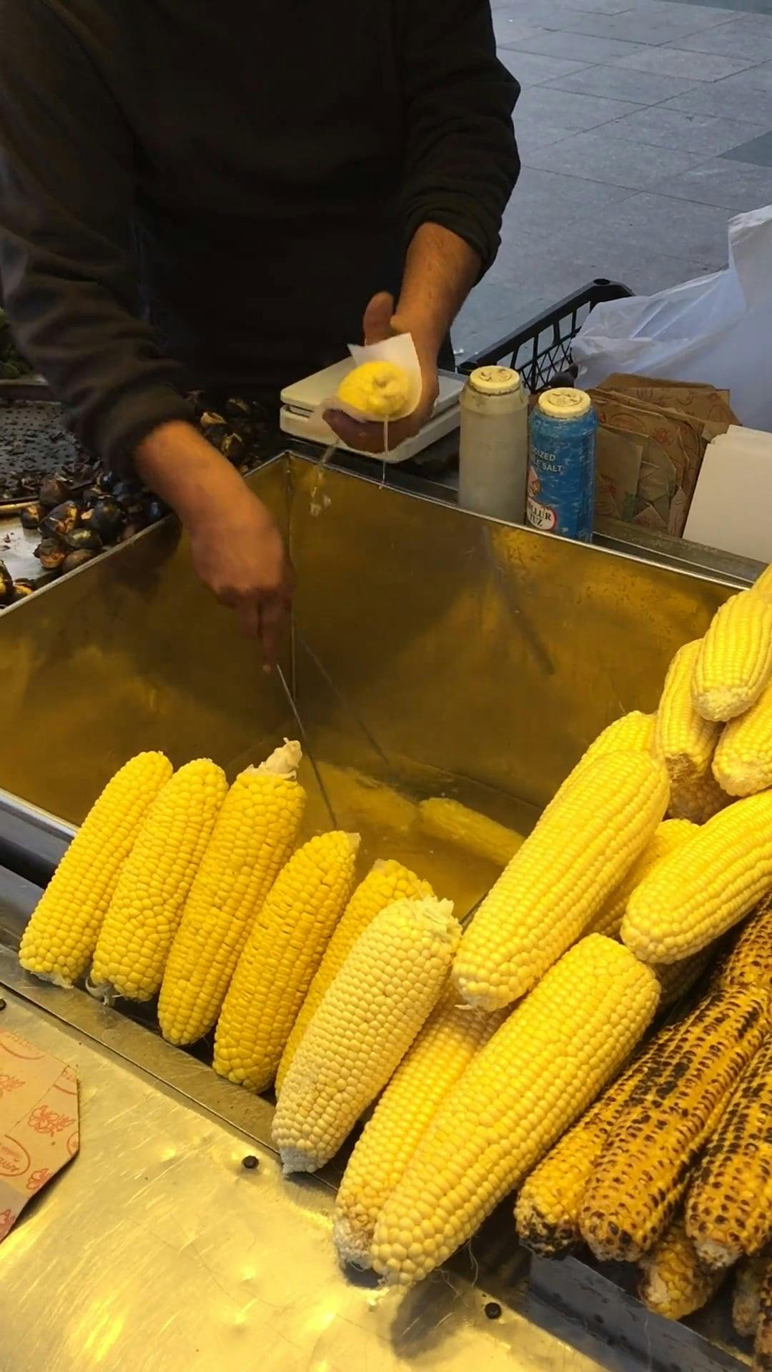A Street Vendor Selling Boiled Corn Free Stock Video Footage, Royalty ...