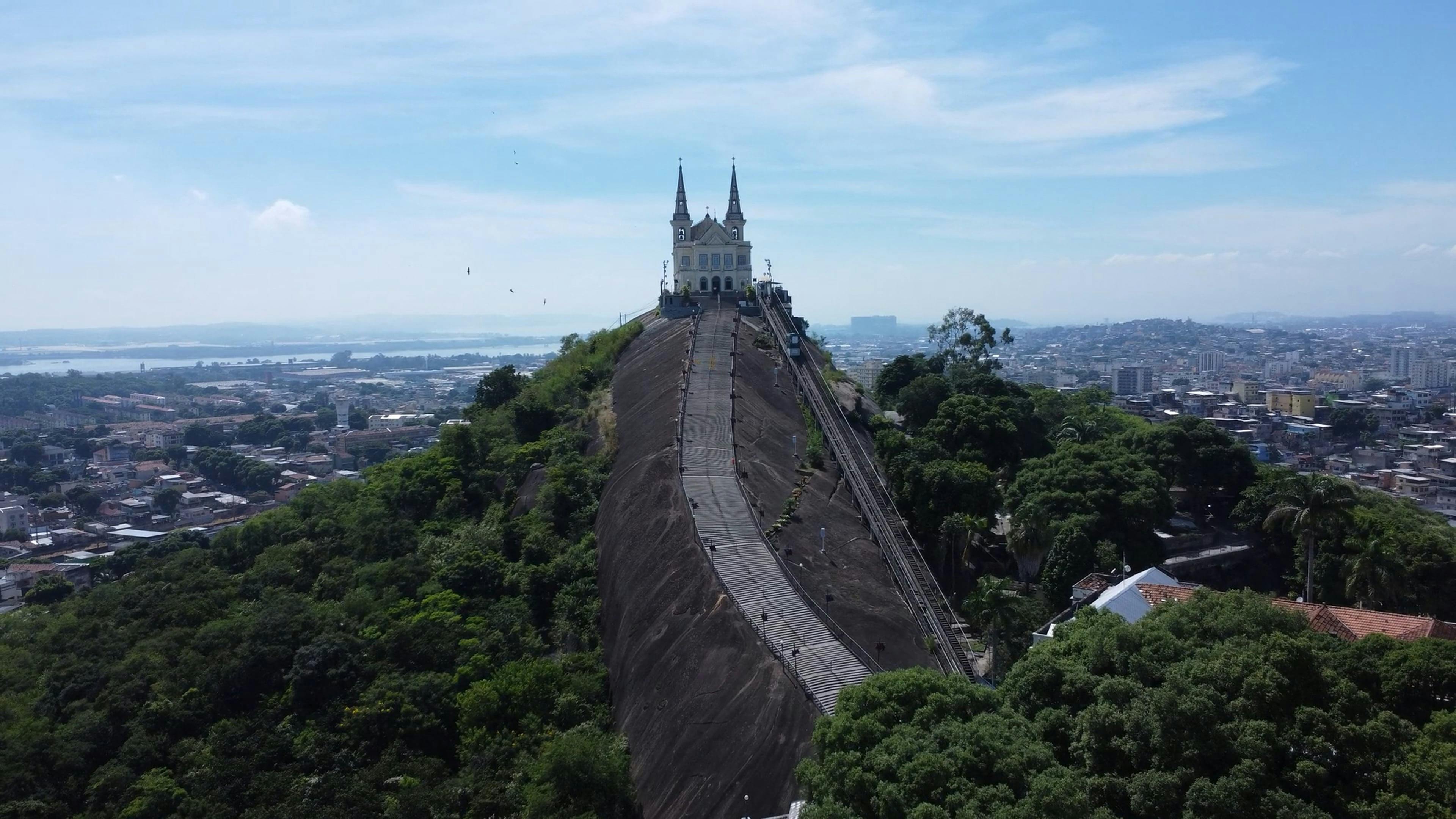 Drone Footage of Igreja da Penha in Rio de Janeiro, Brazil Free Stock ...