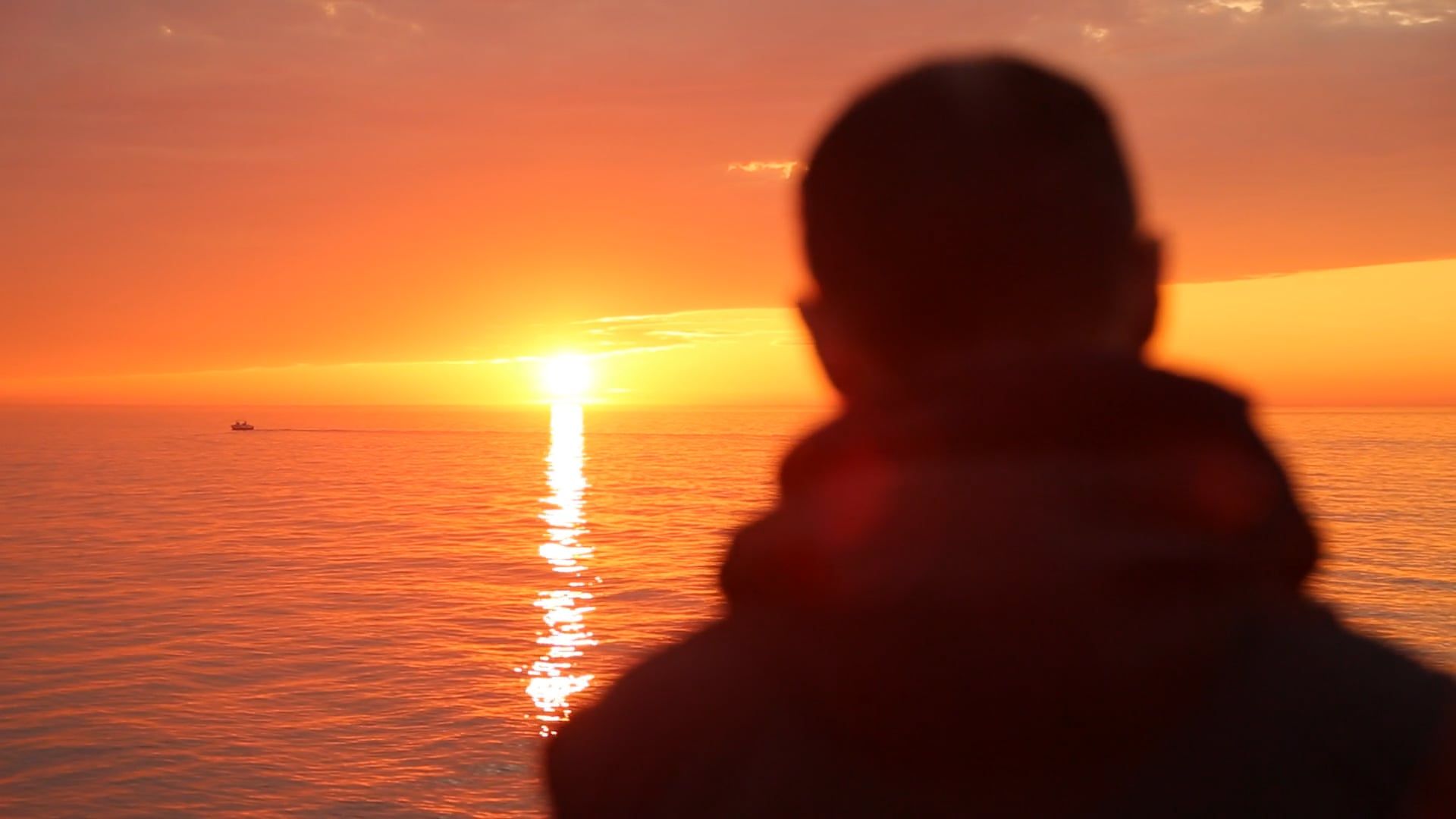 A man looking out at the sunset over the ocean Free Stock Video Footage ...