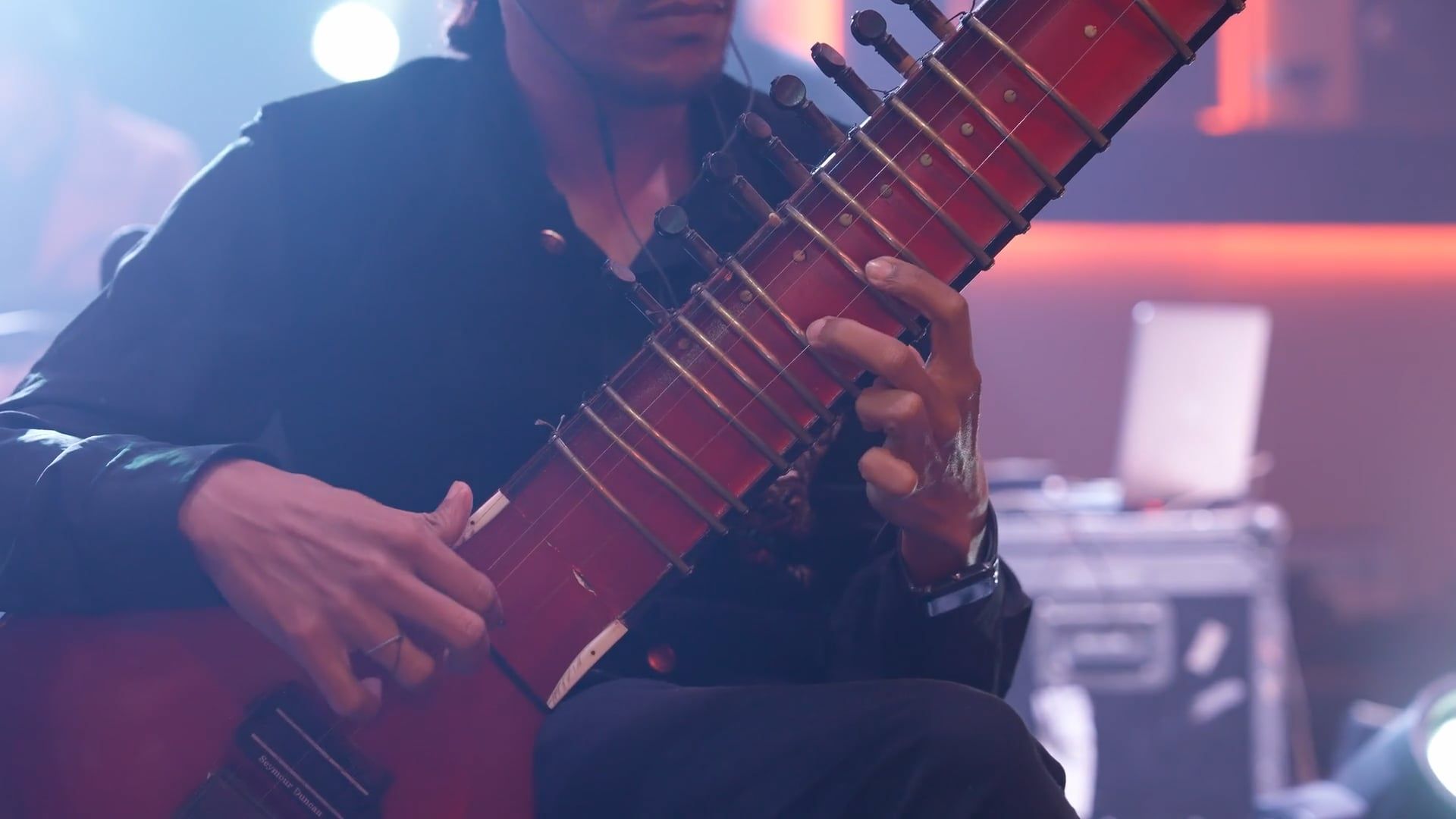 A man playing an indian sitar on stage Free Stock Video Footage ...