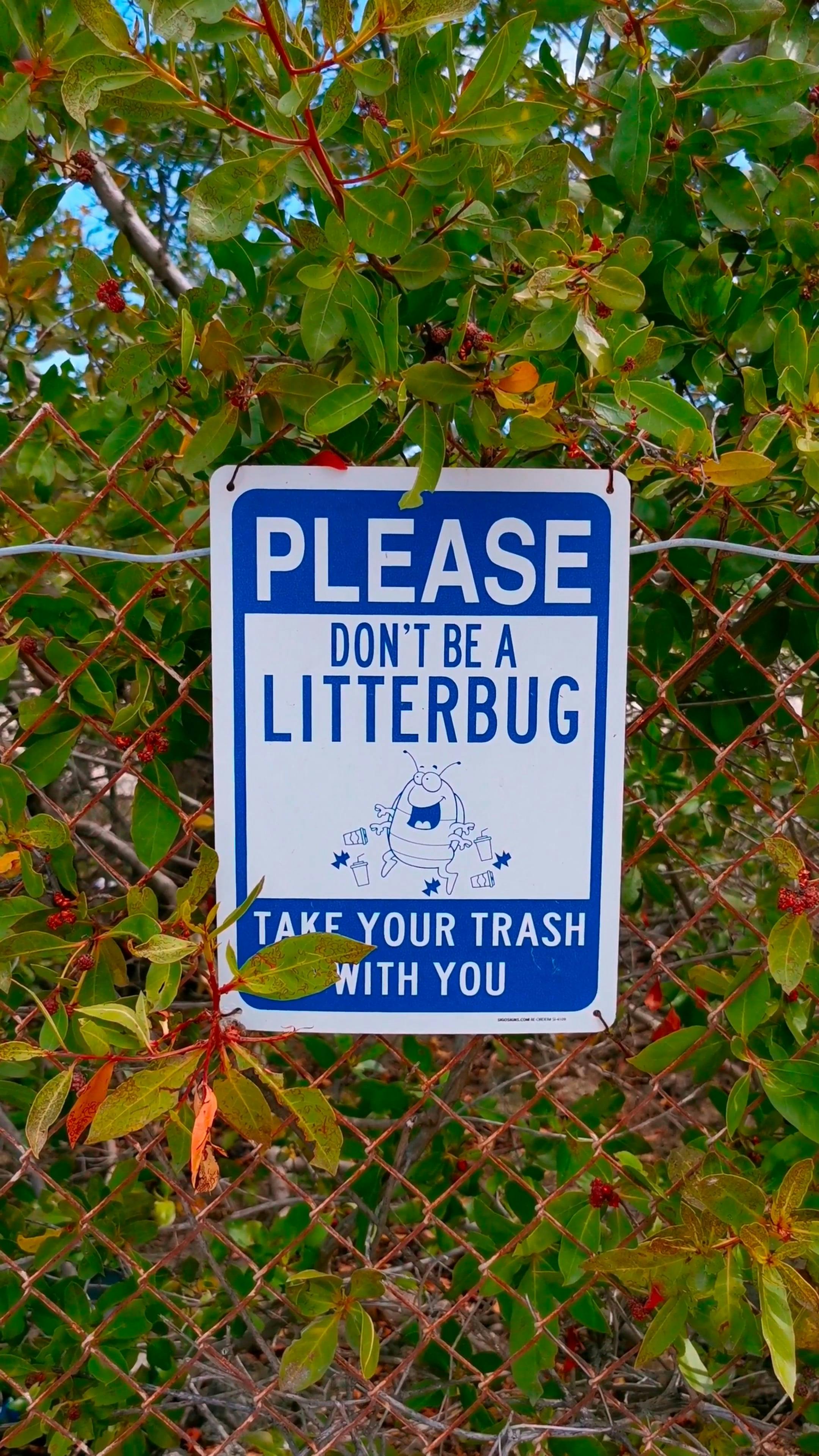 A sign that says please do not litterbug Free Stock Video Footage ...