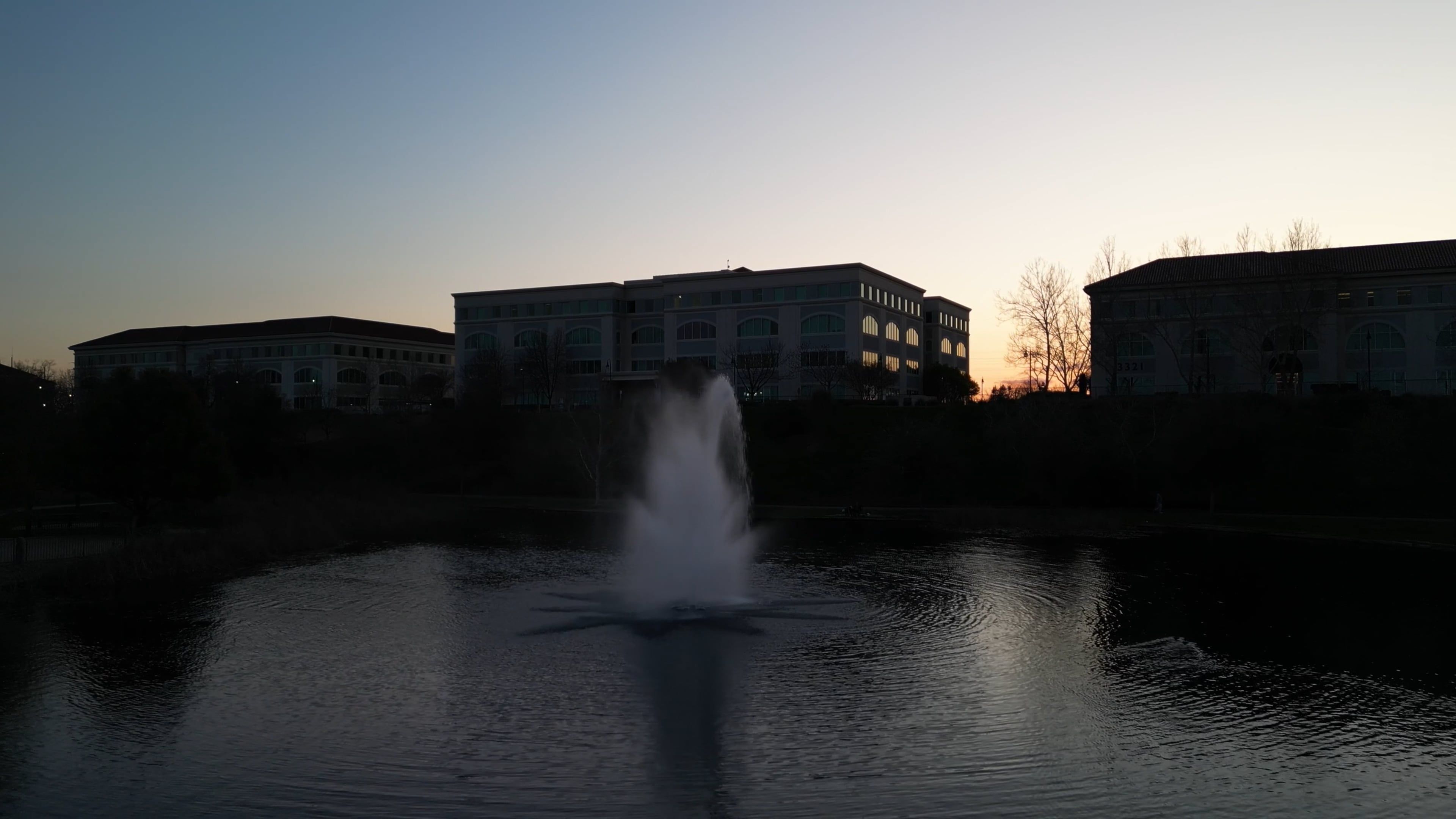 Drone Video of a Water Fountain at Sunset Free Stock Video Footage ...