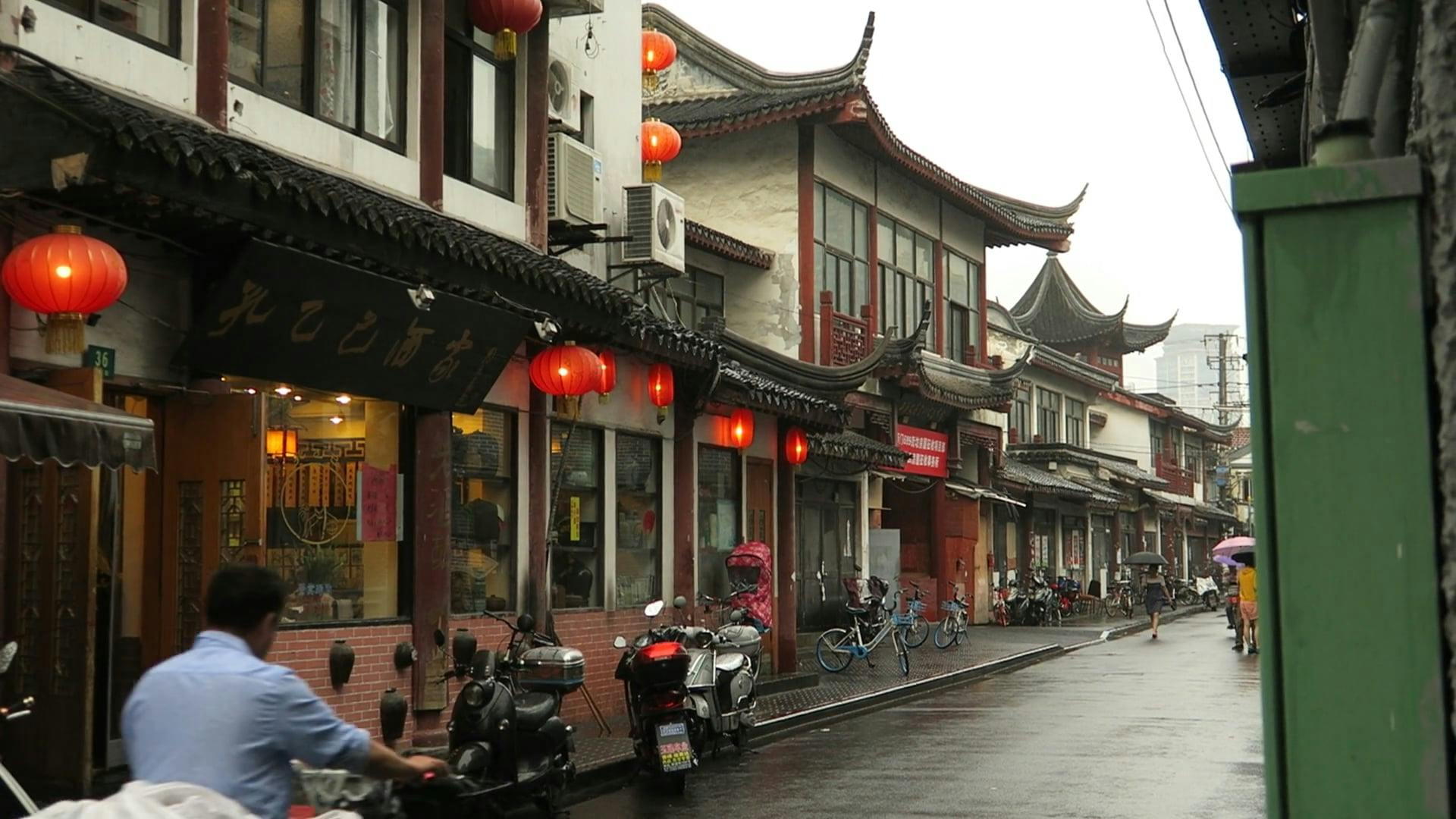 A street in an asian city with many buildings Free Stock Video Footage ...