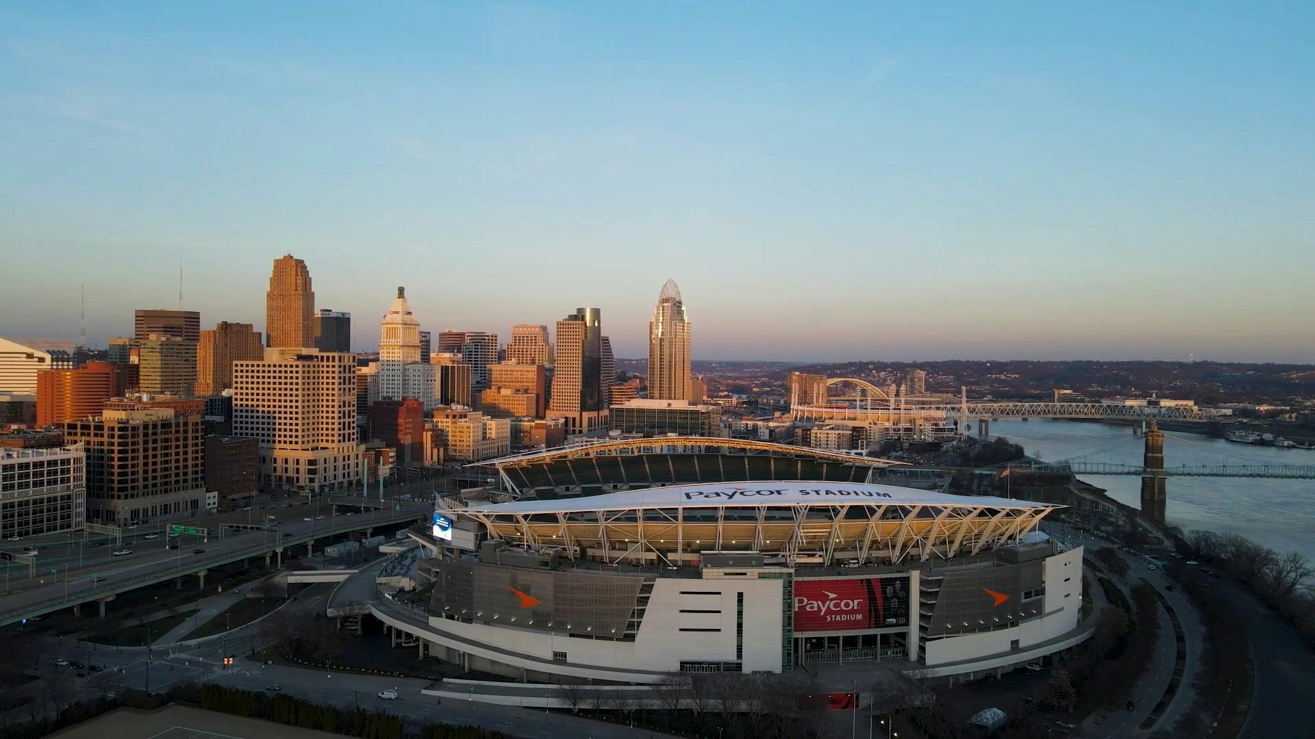 Drone View of the Paycor Stadium in Cincinnati City, Ohio Free Stock ...