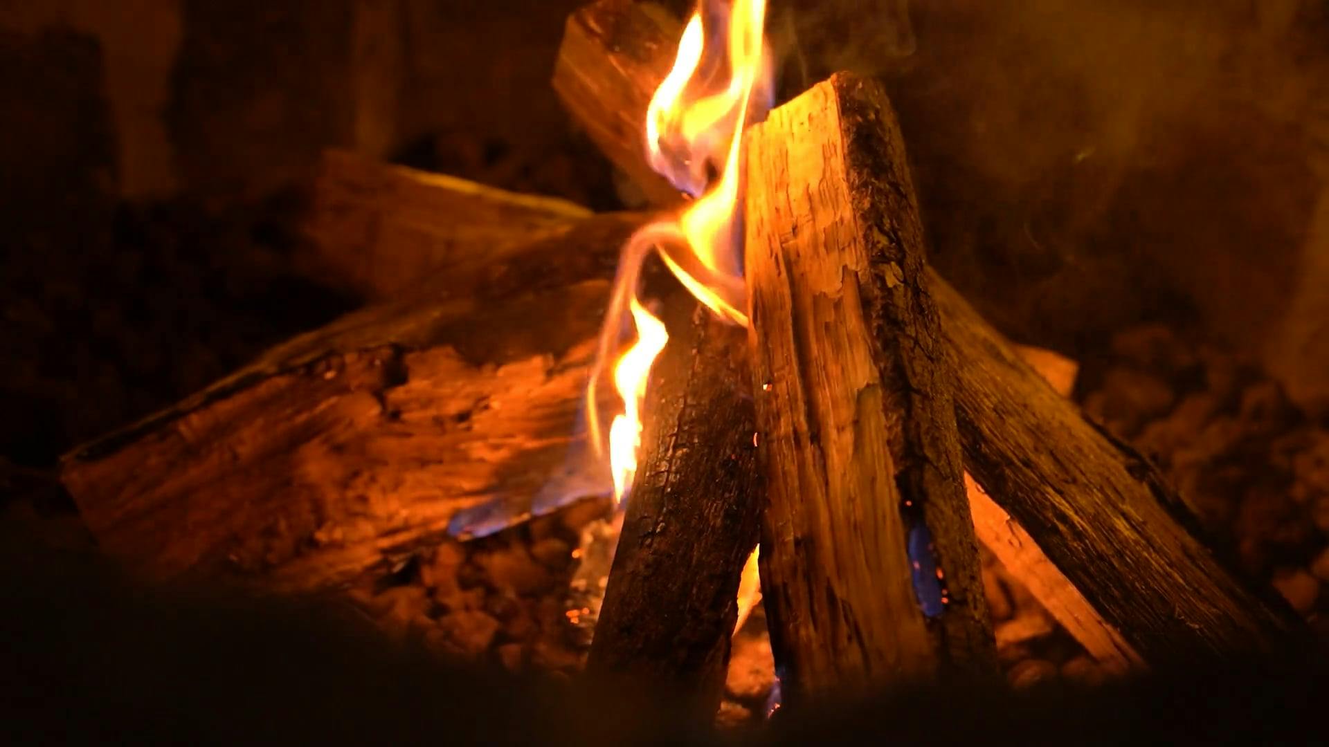 A Bonfire Giving Light From The Darkness Of The Night Free Stock Video ...