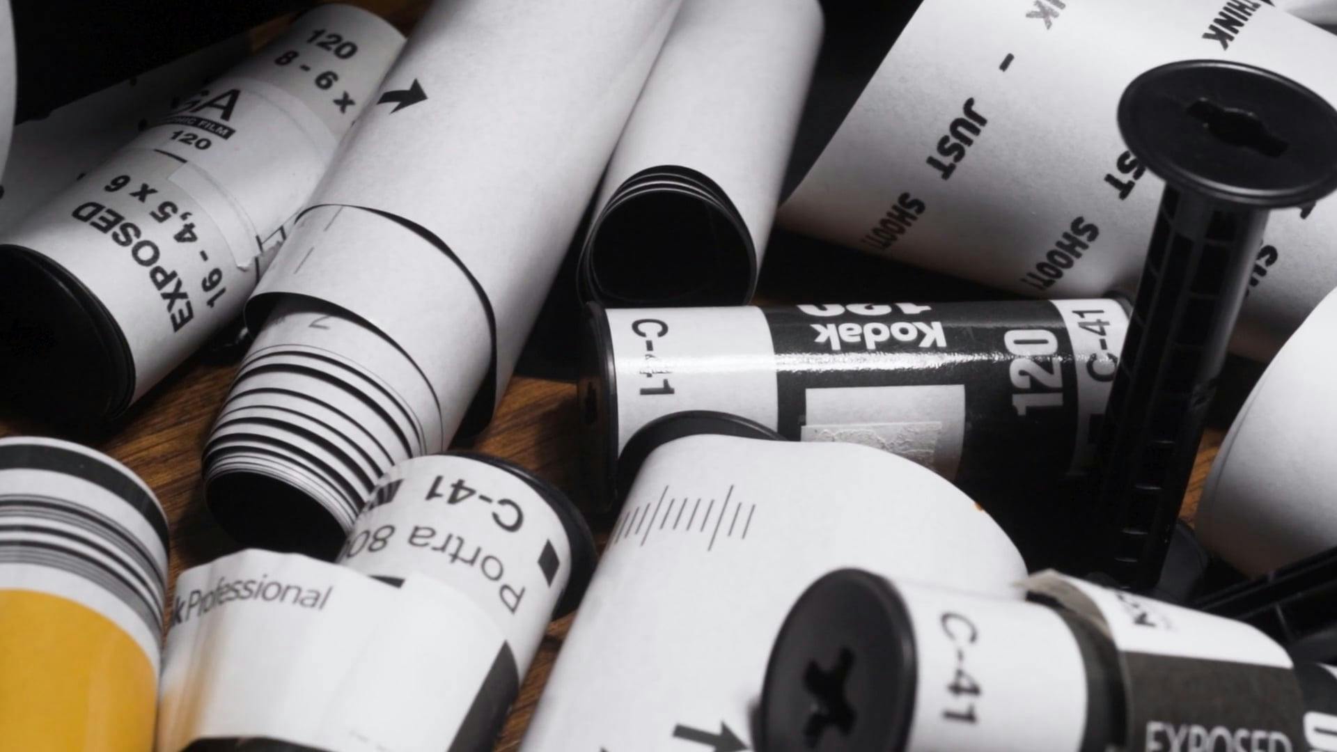 Close up of Assorted 120 Film Backing Papers and Spools Free Stock ...