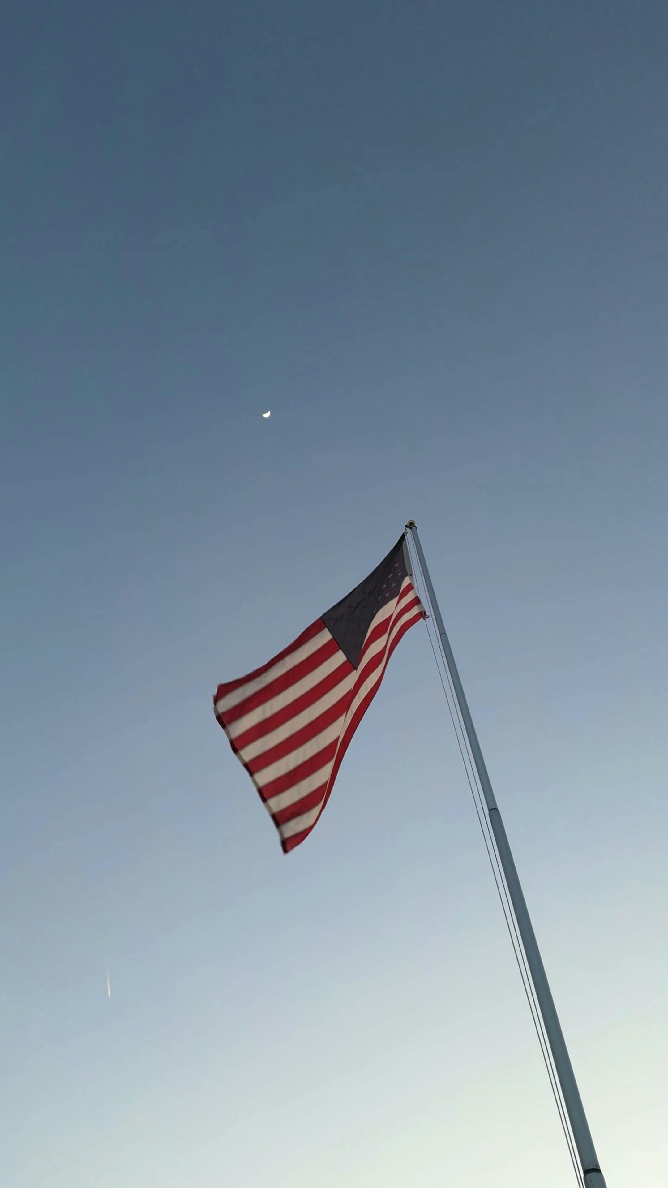 Done Footage Of The American Flag Raised On The Flag Pole Free Stock ...