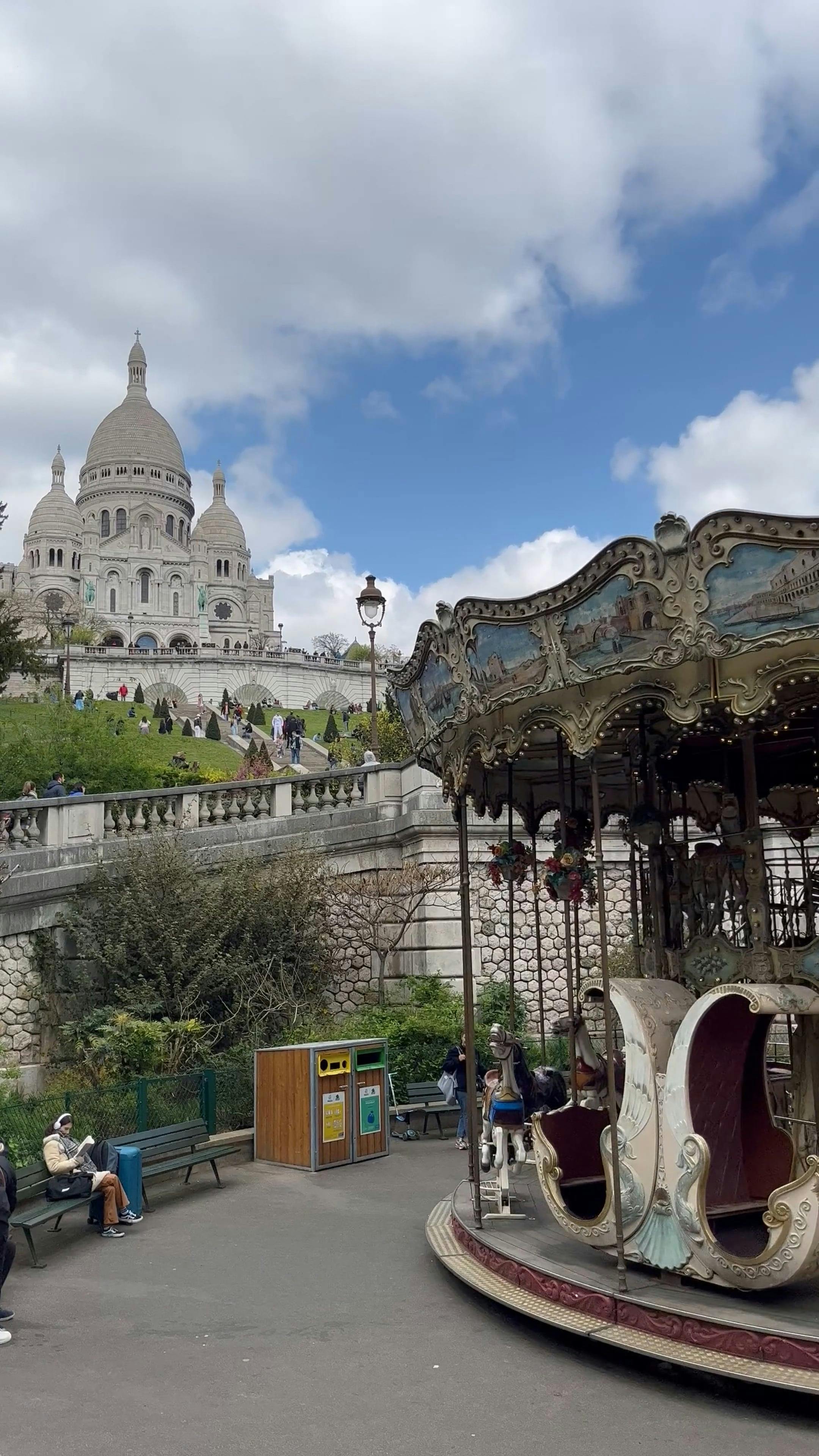 The Saint-Pierre Carousel and the Basilica of the Sacred Heart in Paris ...
