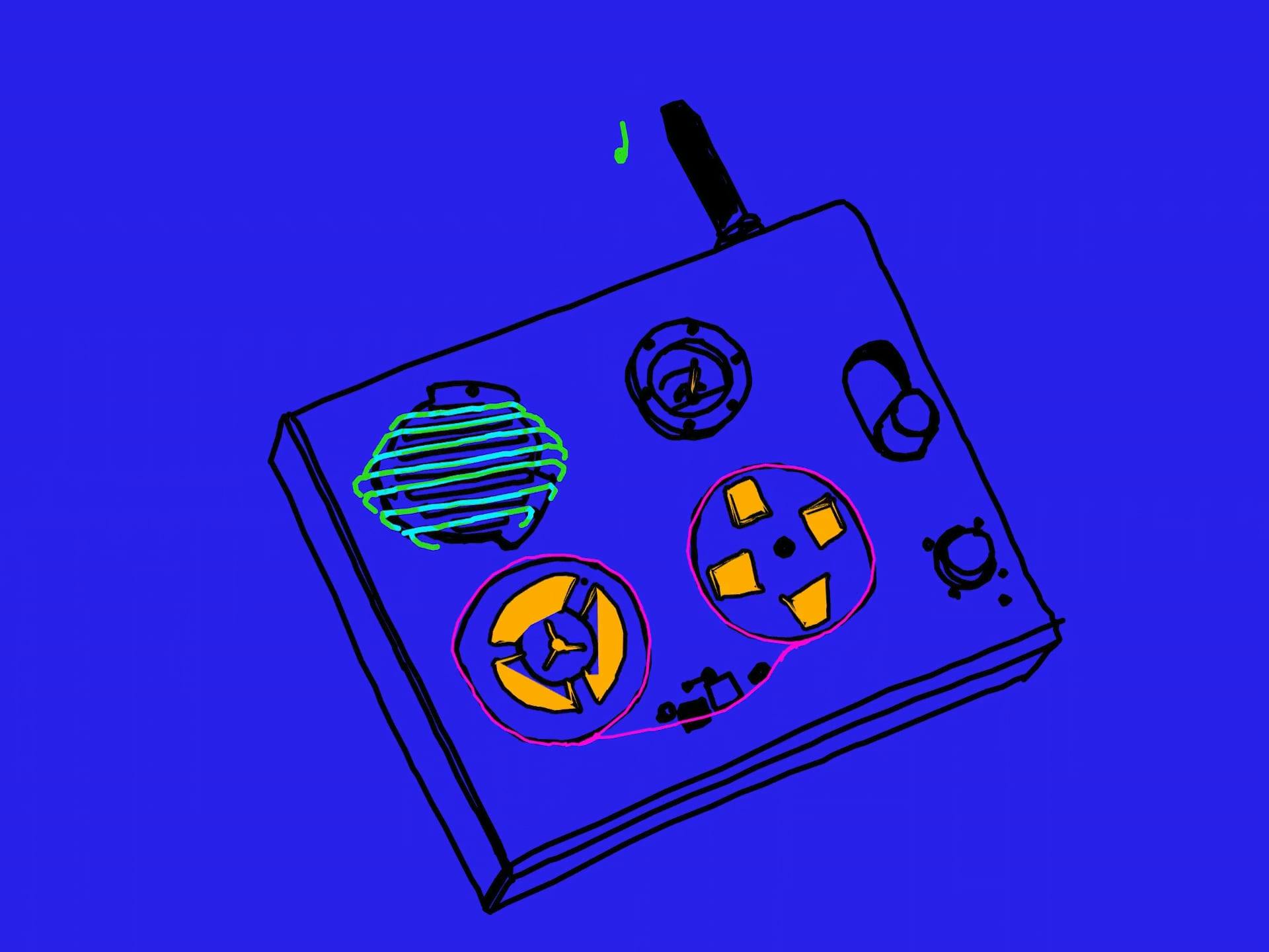 Digital Animation of a Reel to Reel Tape Recorder Free Stock Video ...