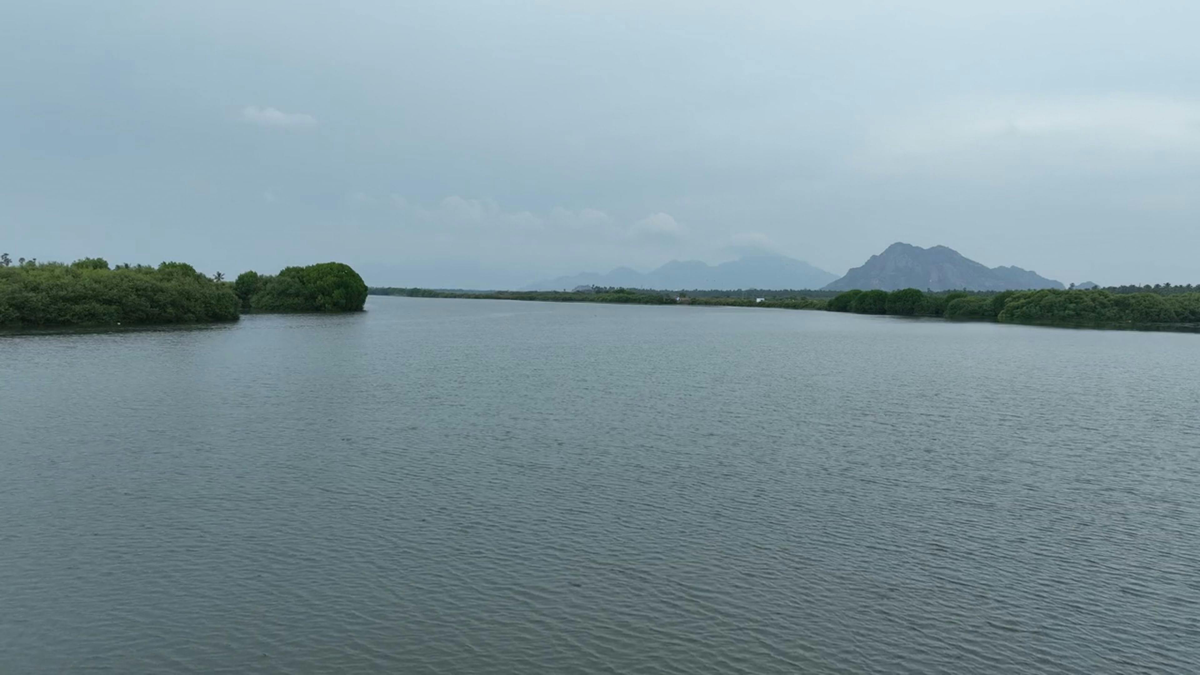 Drone Footage of Manakudy Bridge in Kanyakumari, India Free Stock Video ...