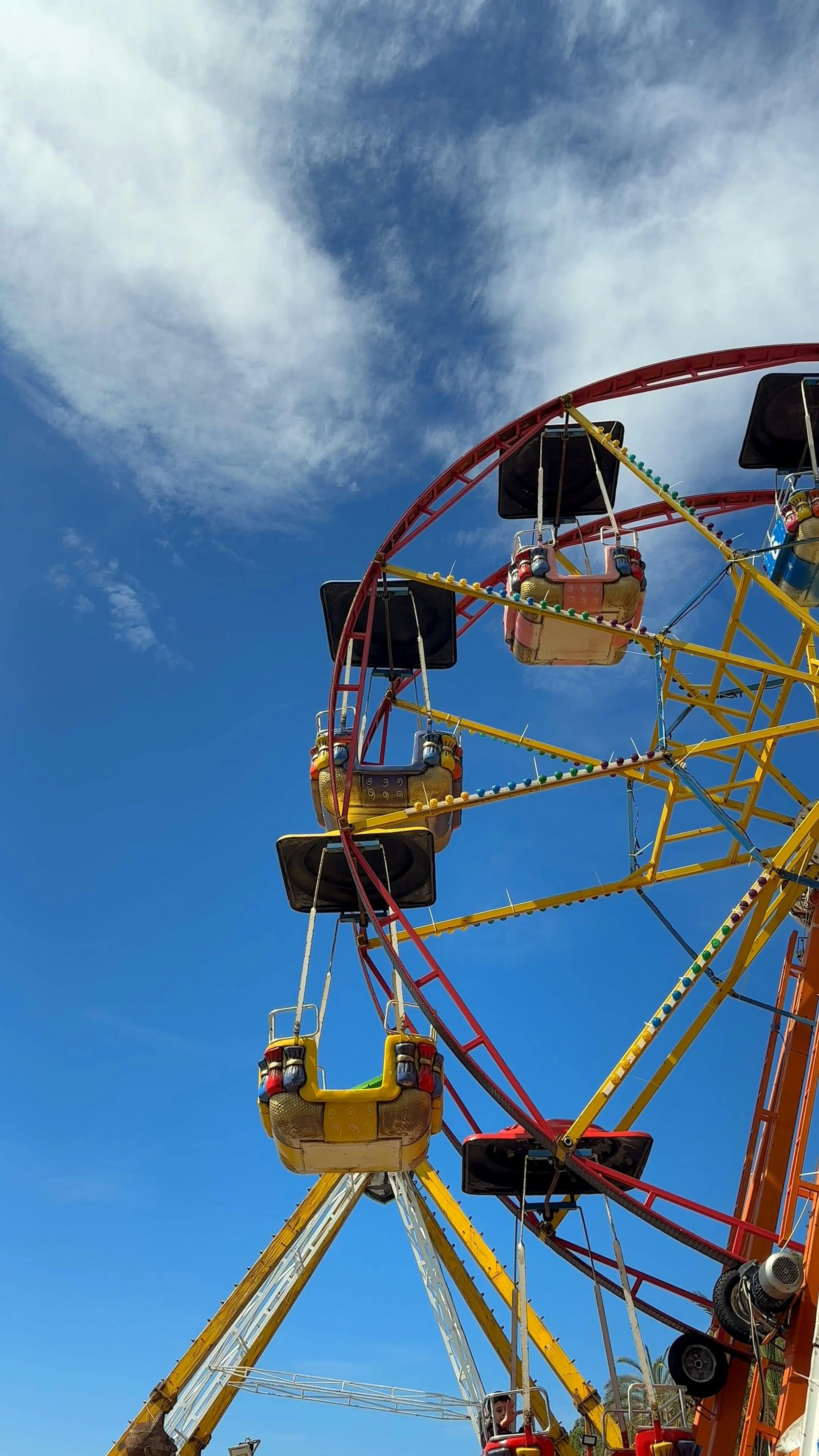 A Free Fall Amusement Ride In An Amusement Park Free Stock Video ...