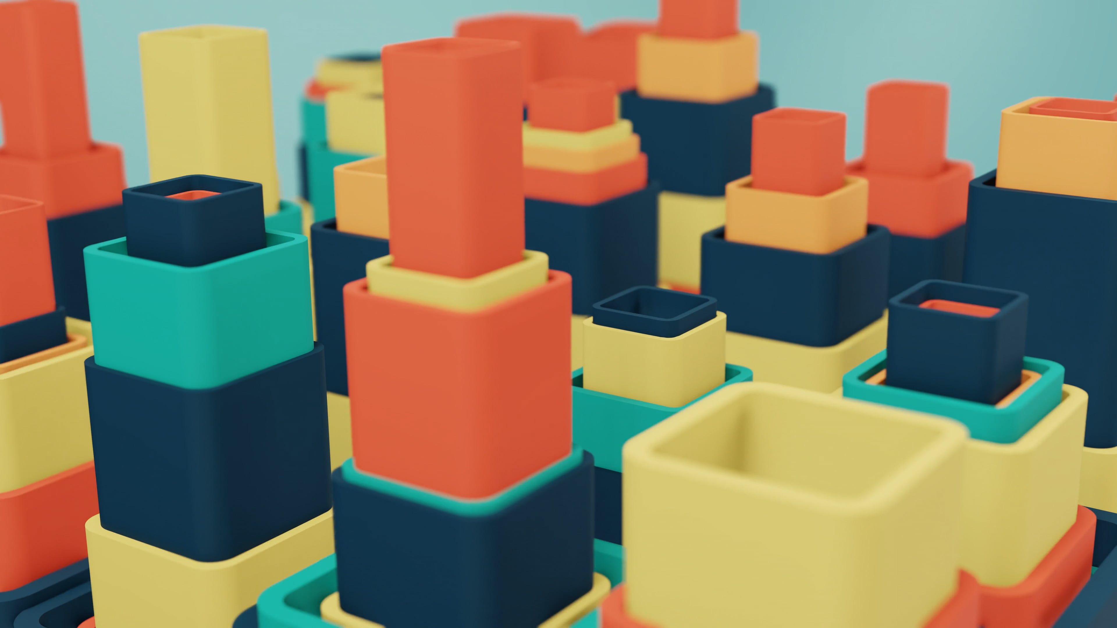 A 3d model of colorful blocks Free Stock Video Footage, Royalty-Free 4K ...
