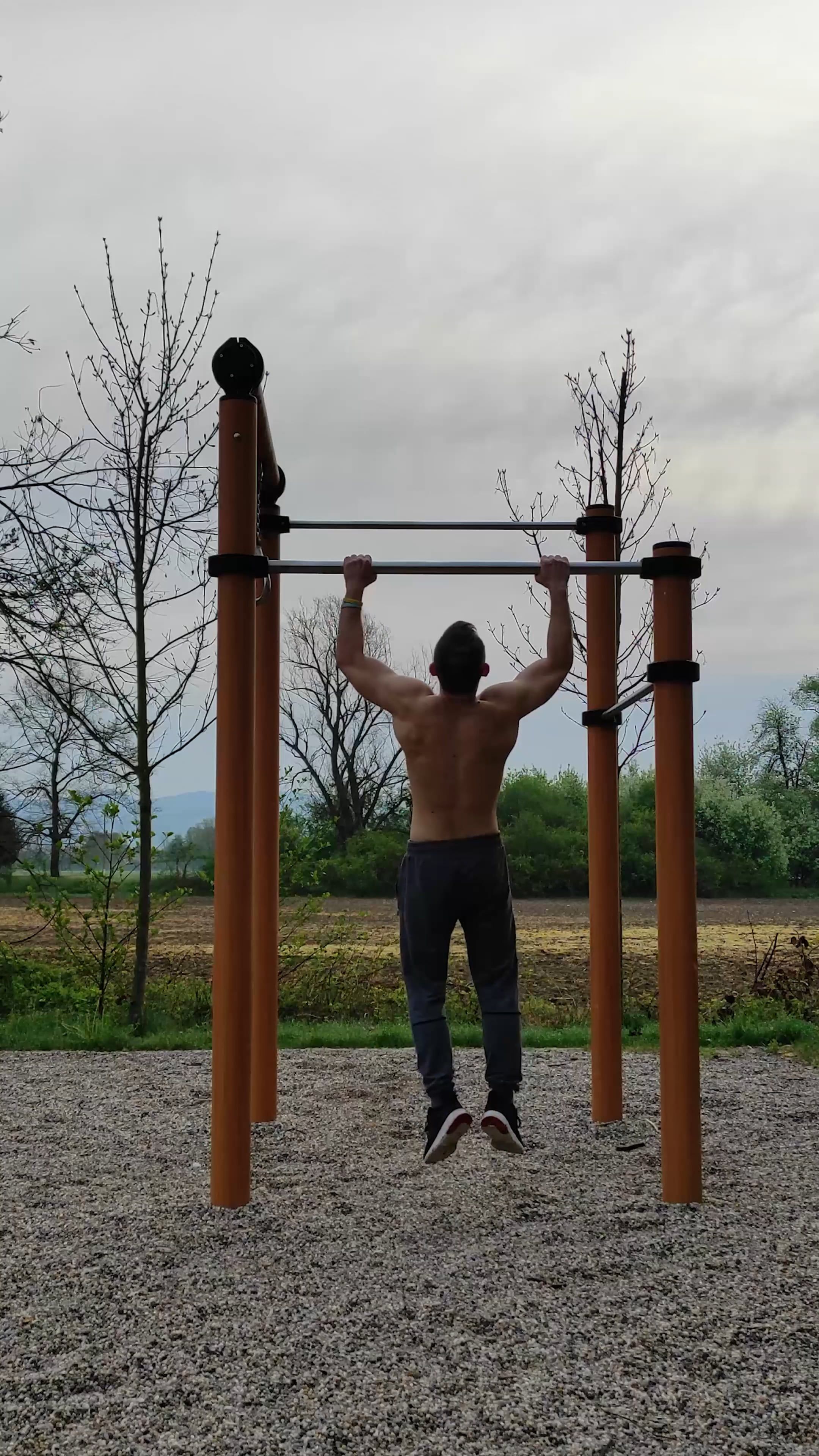 Man Doing Pull-Ups at Outdoor Gym Free Stock Video Footage, Royalty ...