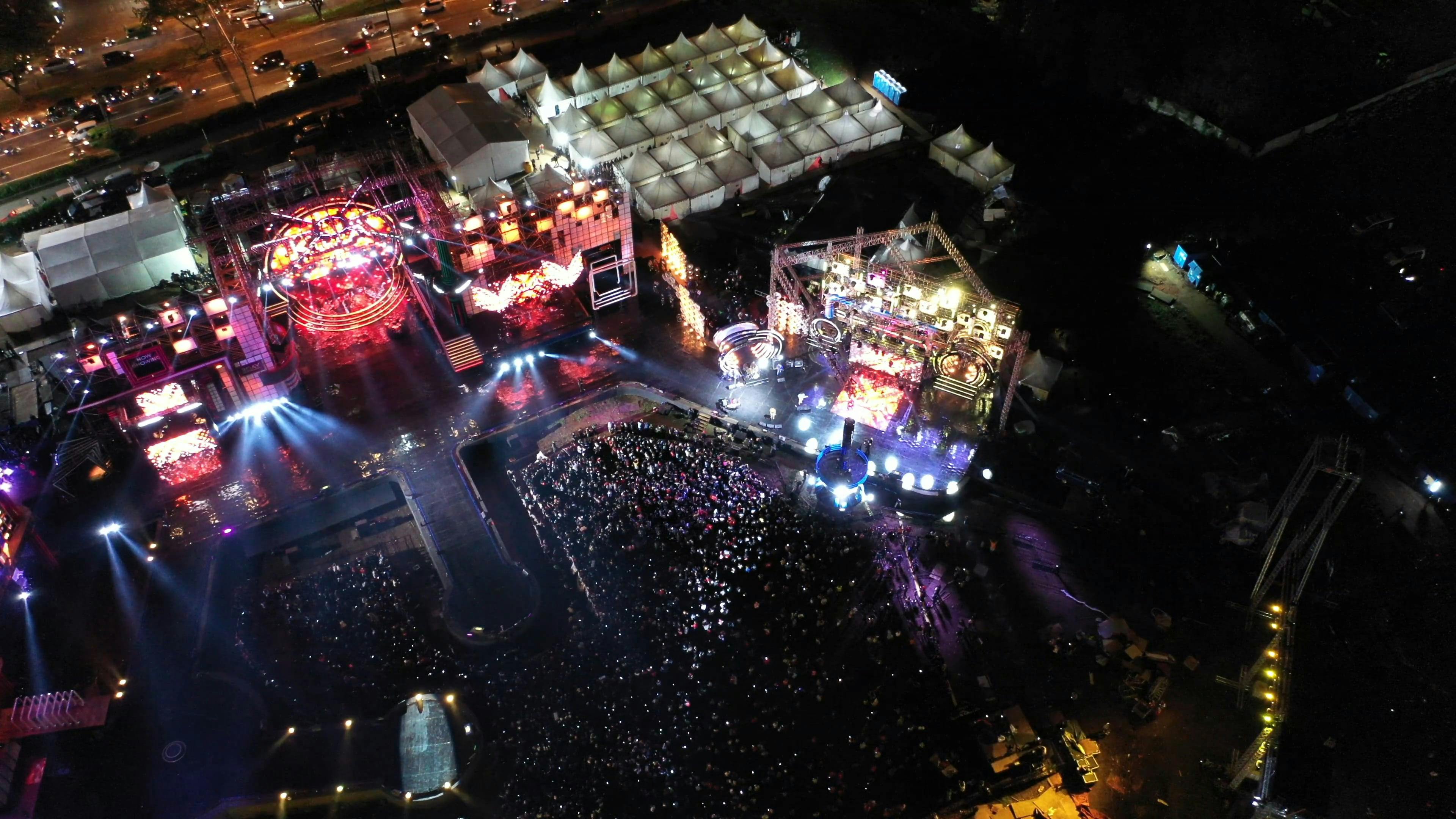 Aerial View Of People Watching A Concert · Free Stock Video