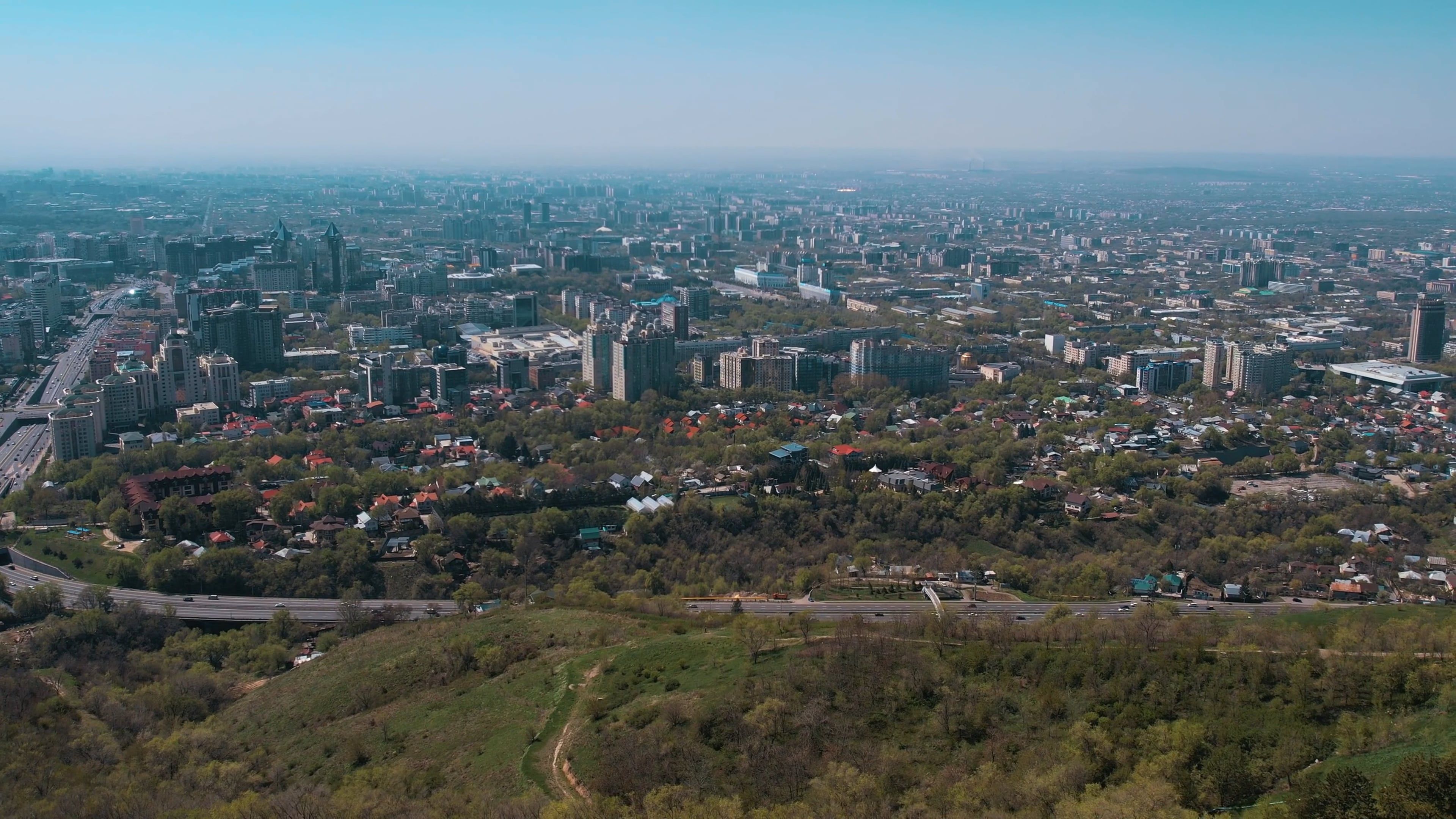view of the city of Almaty from the kok tobe tower Free Stock Video ...