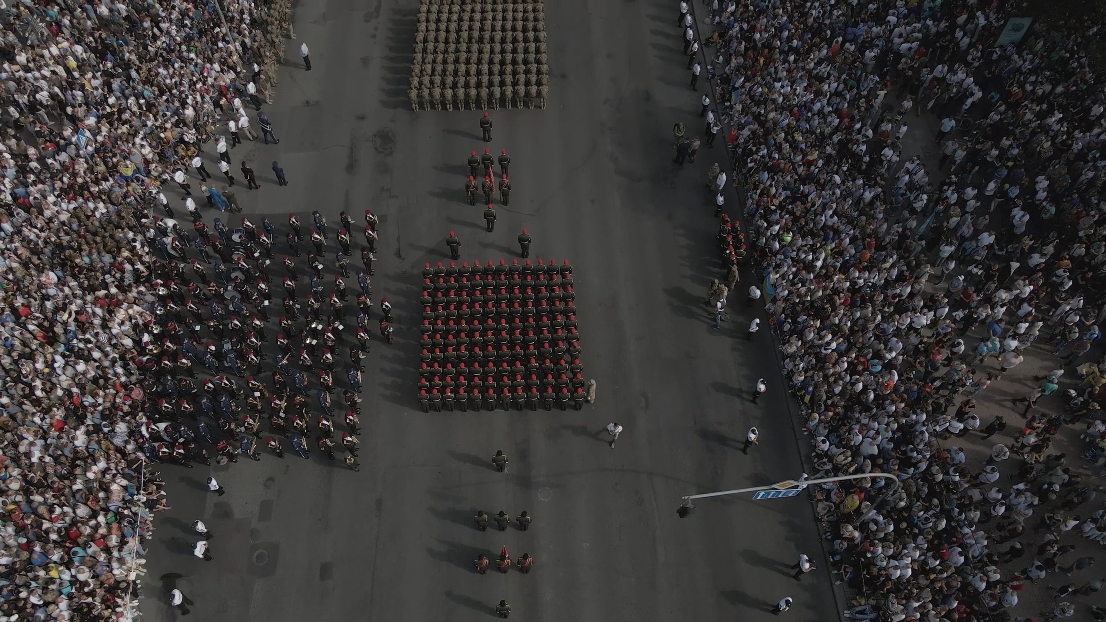 Aerial view of a military parade Free Stock Video Footage, Royalty-Free ...