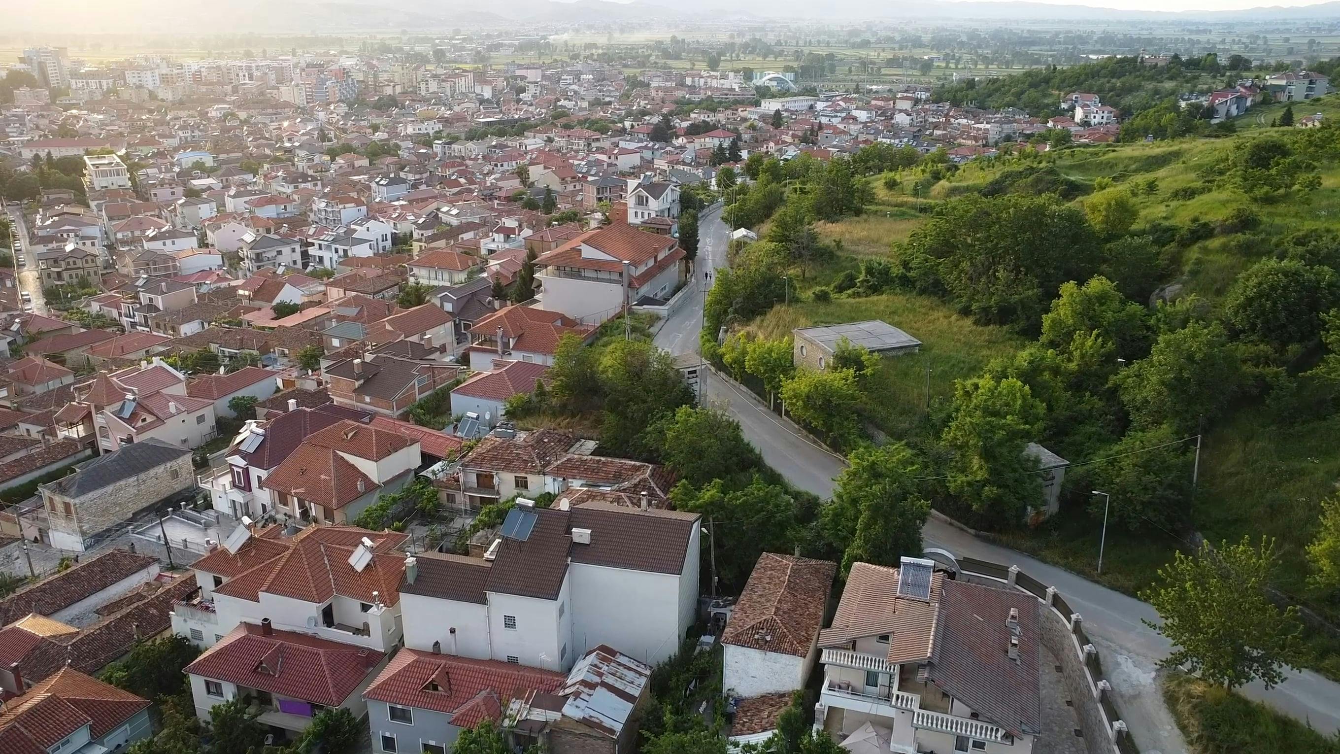 Aerial Footage of the City of Korçë, Albania Free Stock Video Footage ...