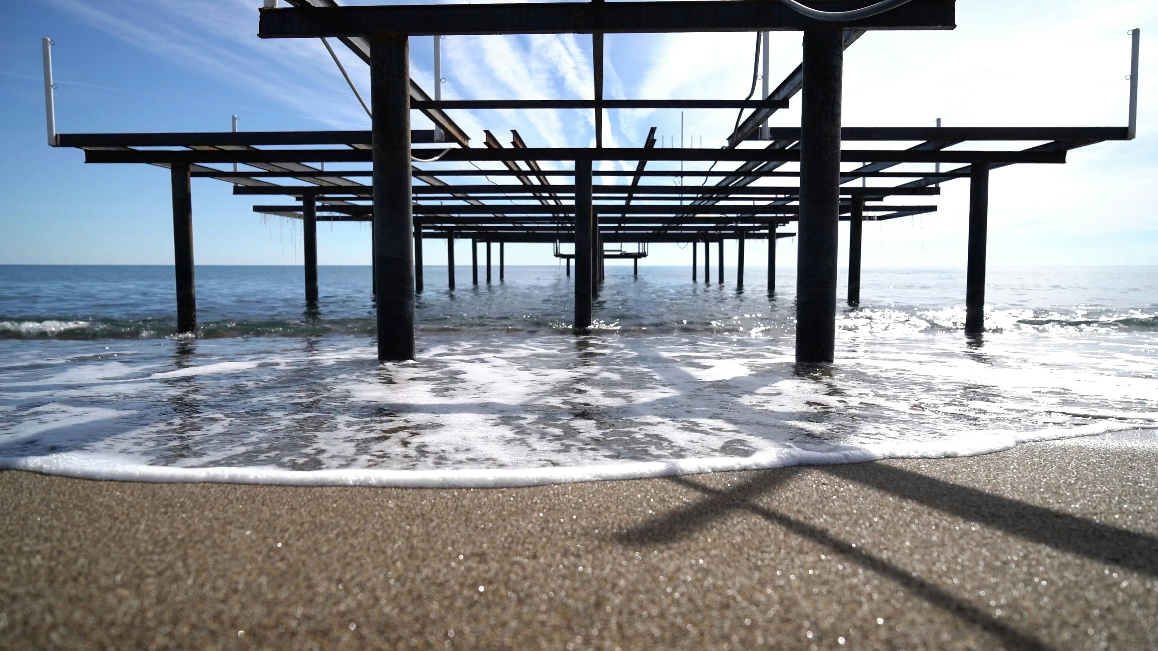 Steel Structure On A Beach · Free Stock Video