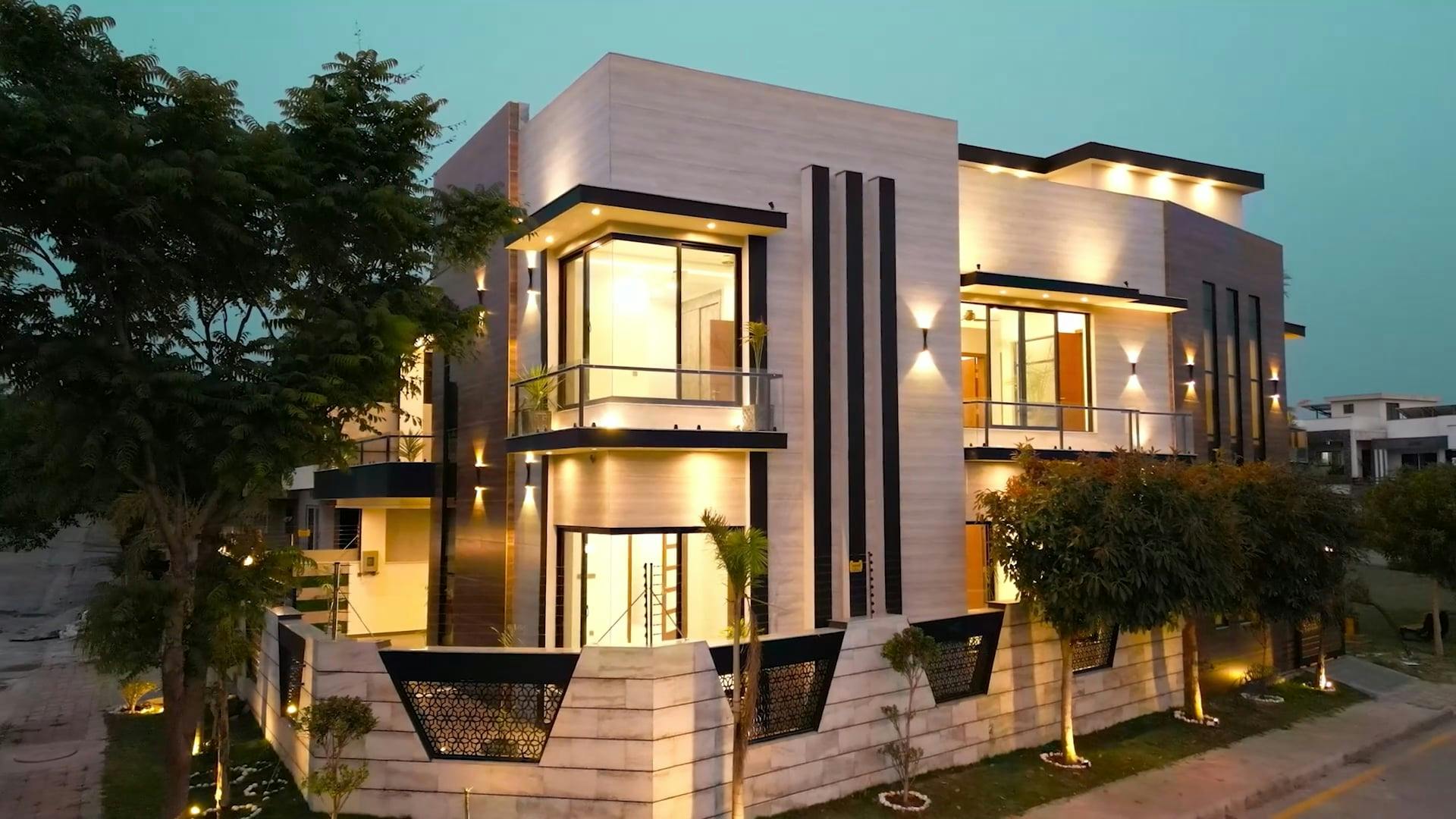 Drone footage of beautifully designed home exterior Free Stock Video ...