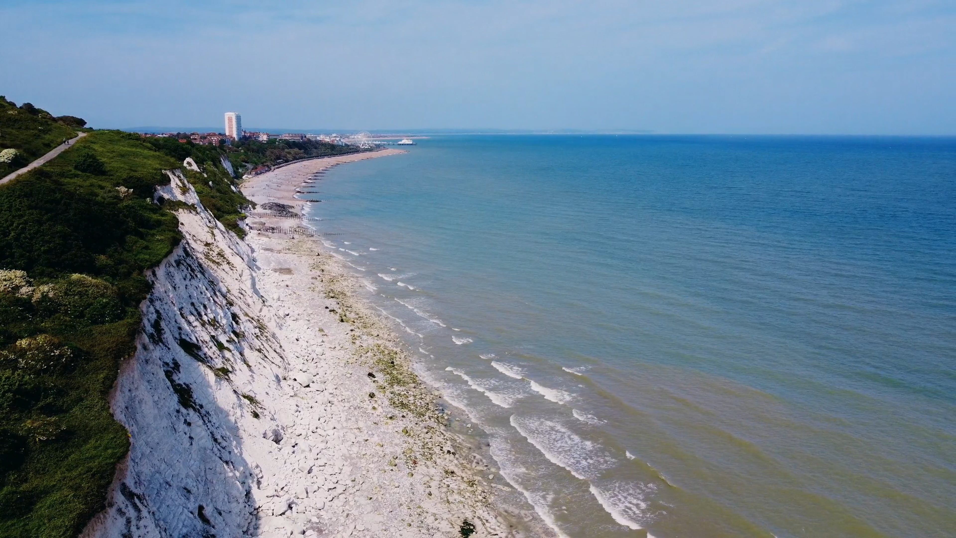 Breaking Waves on the Coast of Eastbourne, England Free Stock Video ...