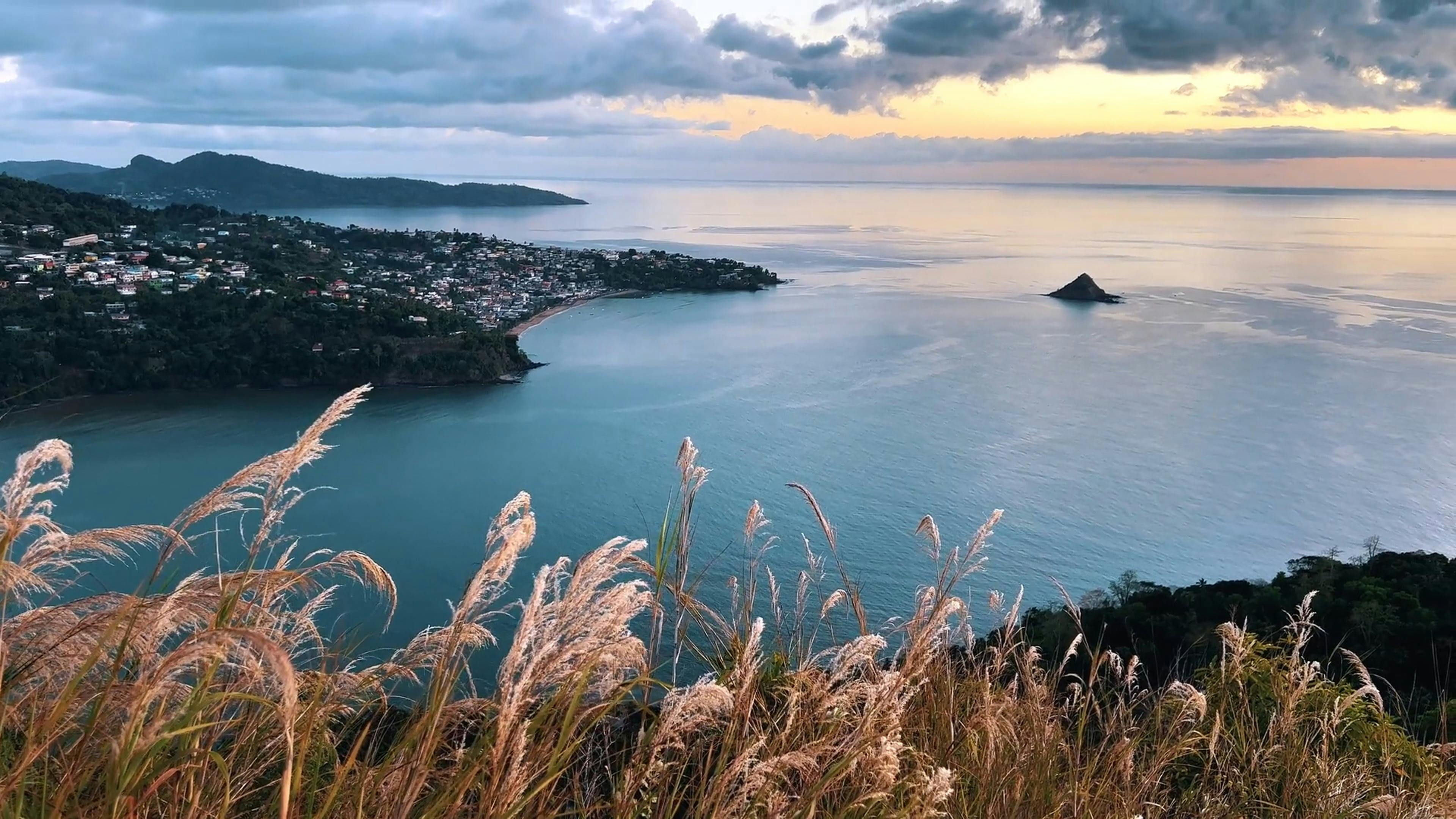 Panoramic View of the Coast of Mayotte under a Dramatic Sunset Sky Free ...