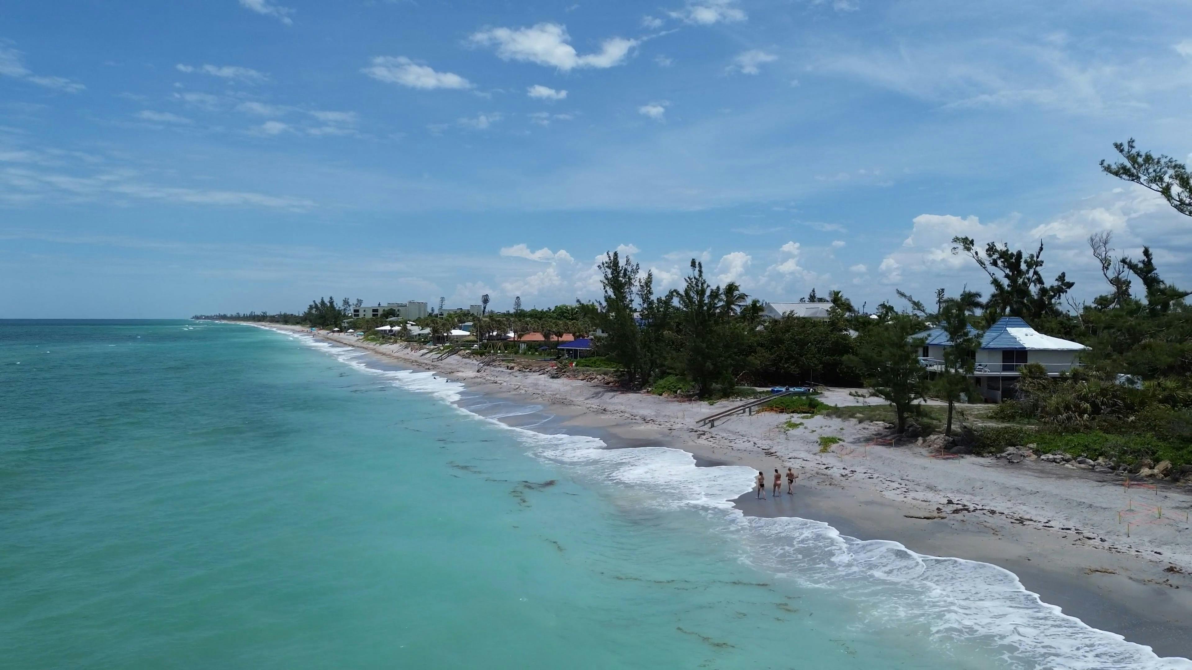 Drone flight over Manasota Key as seen from above Free Stock Video ...