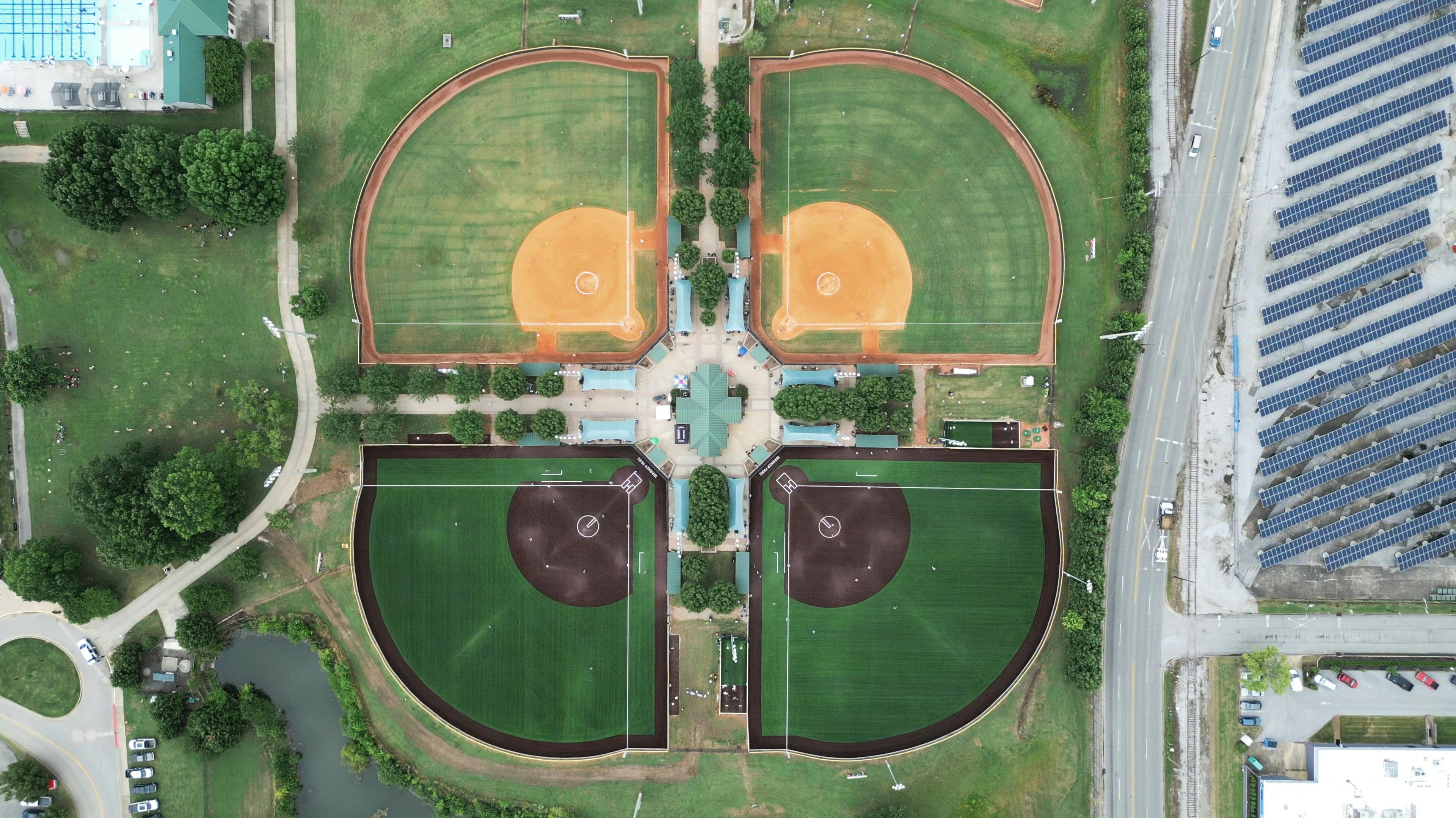 An aerial view of a baseball field with a baseball field Free Stock ...