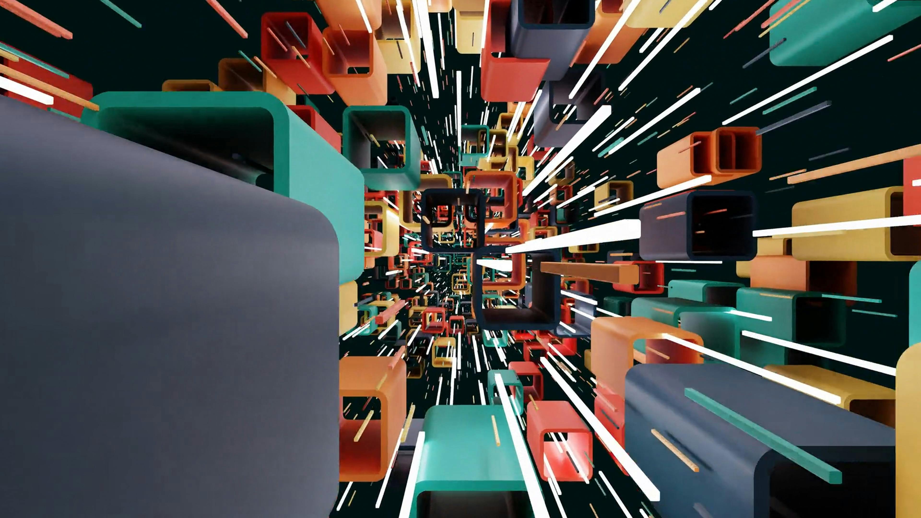 A computer generated image of colorful cubes Free Stock Video Footage ...