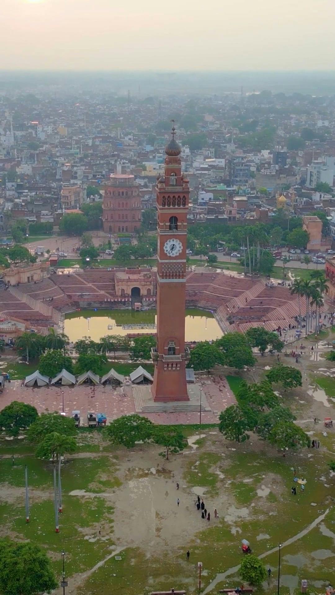 An aerial view of a clock tower in a city Free Stock Video Footage ...