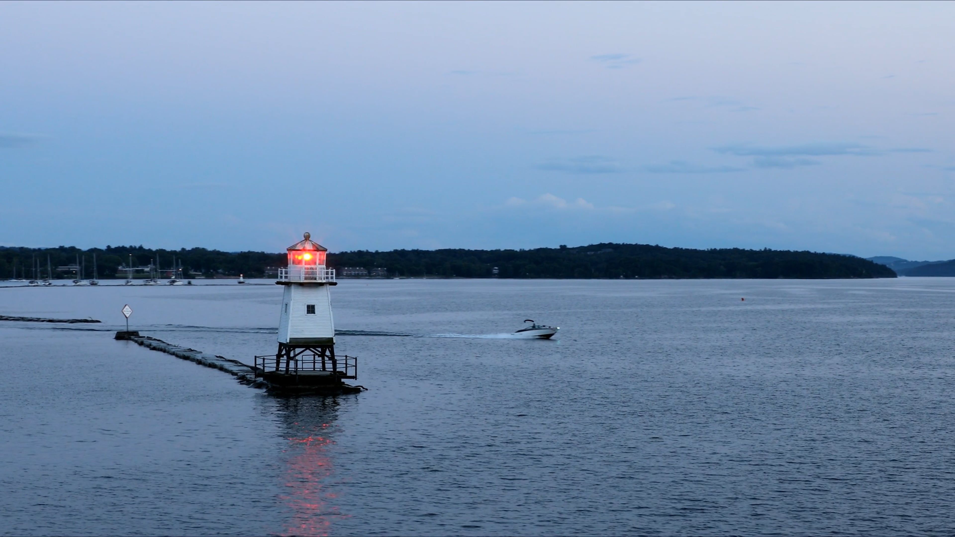 Breakwater North Lighthouse Lake Champlain Free Stock Video Footage ...