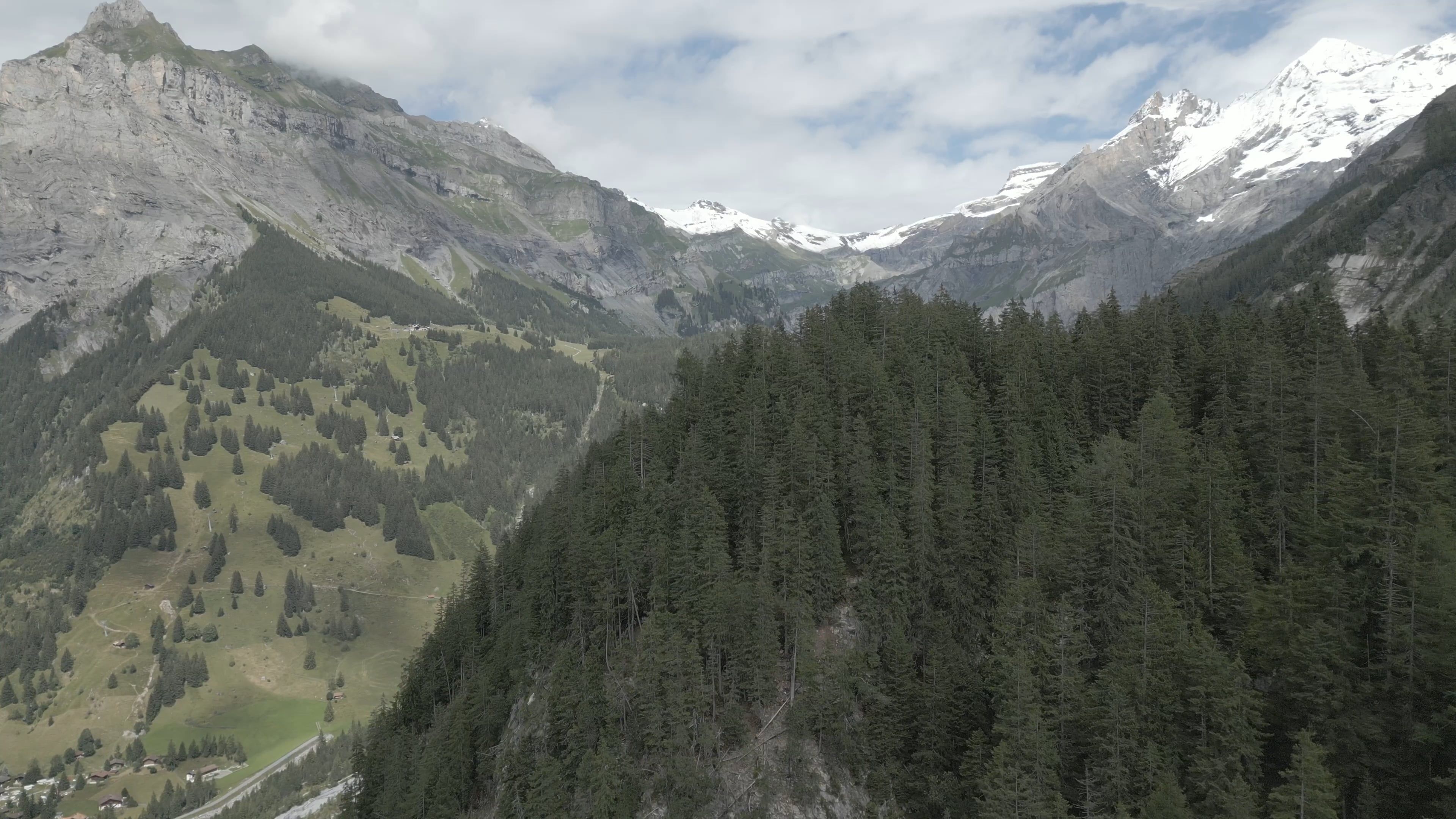 Drone Video of Kandersteg Village in the Swiss Alps Free Stock Video ...