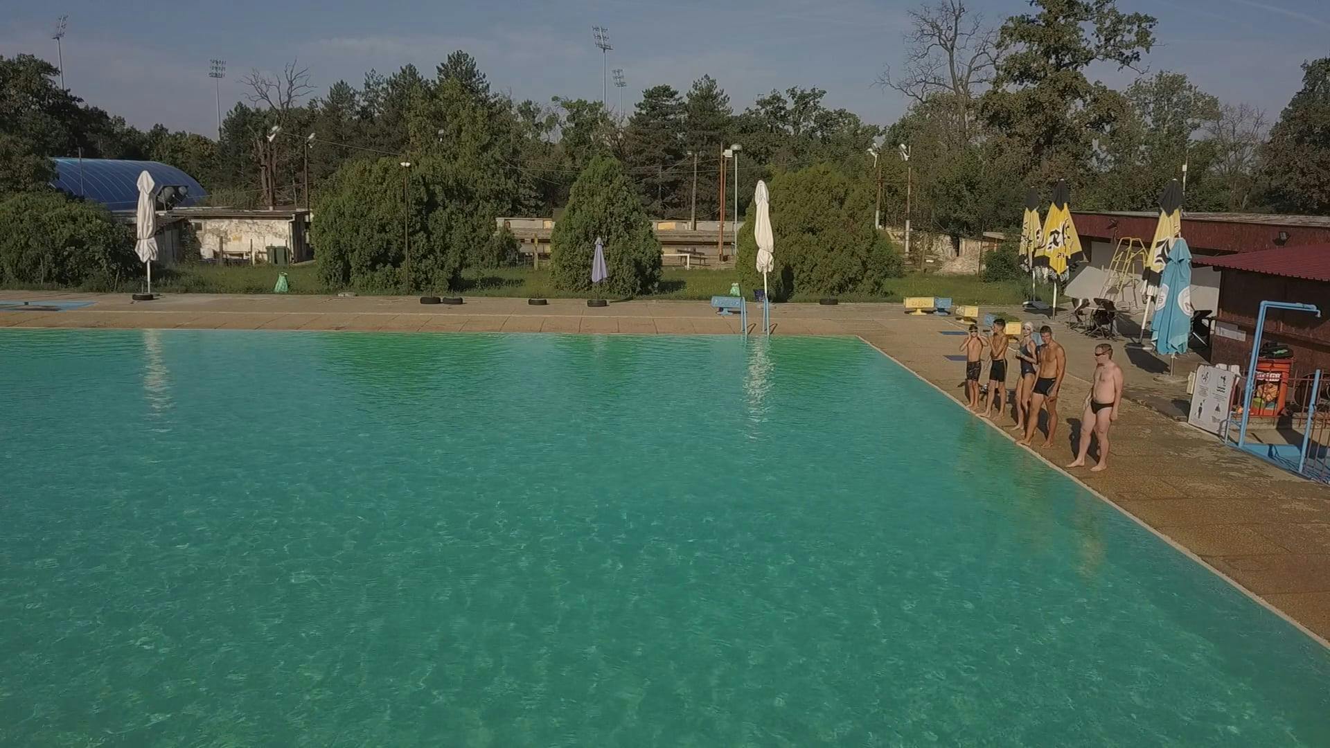 Woman Swimming on a Pool with Safety Divider Rope Free Stock Video ...