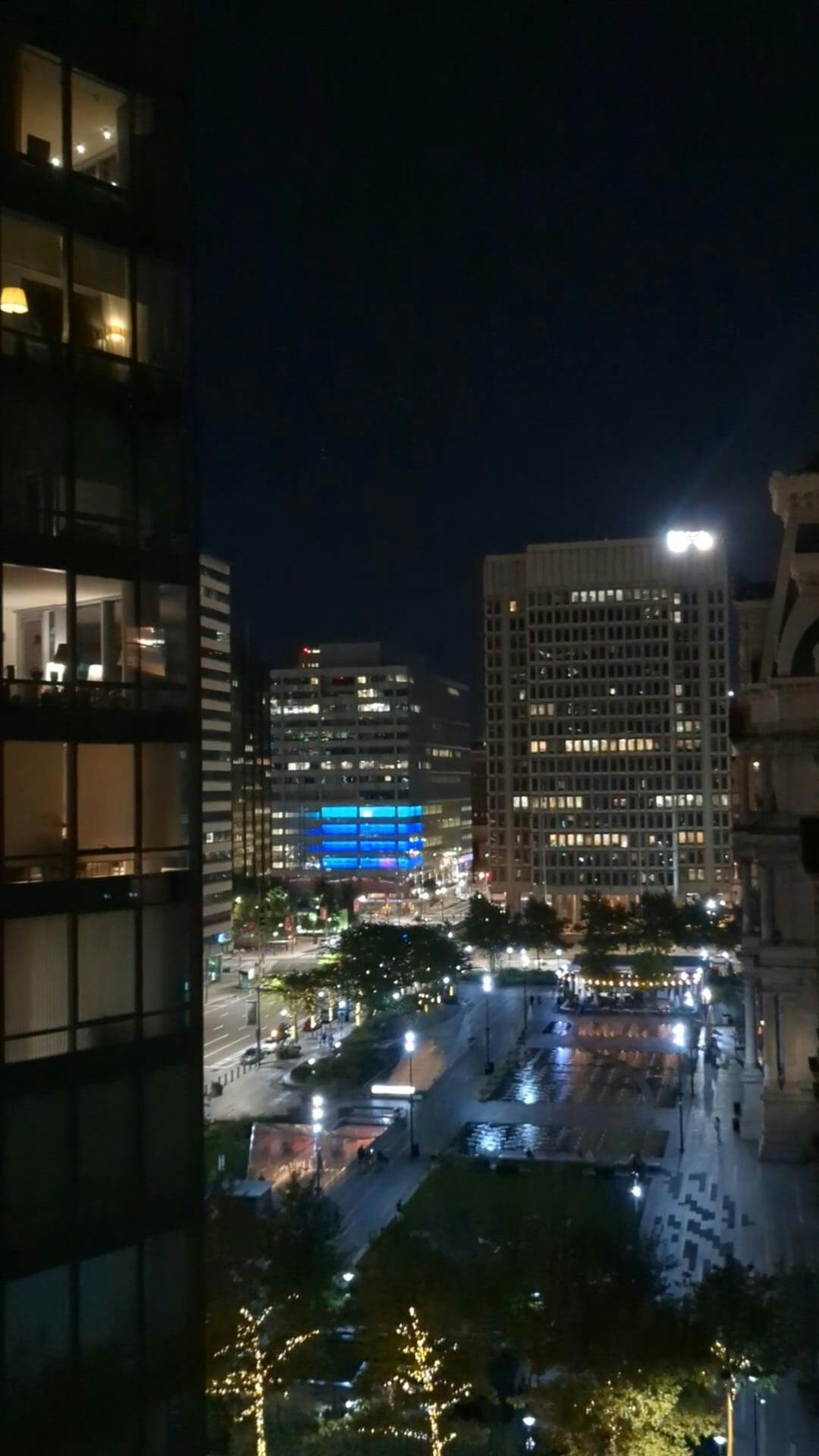 Stunning City Skyline Reflection at Night Free Stock Video Footage ...