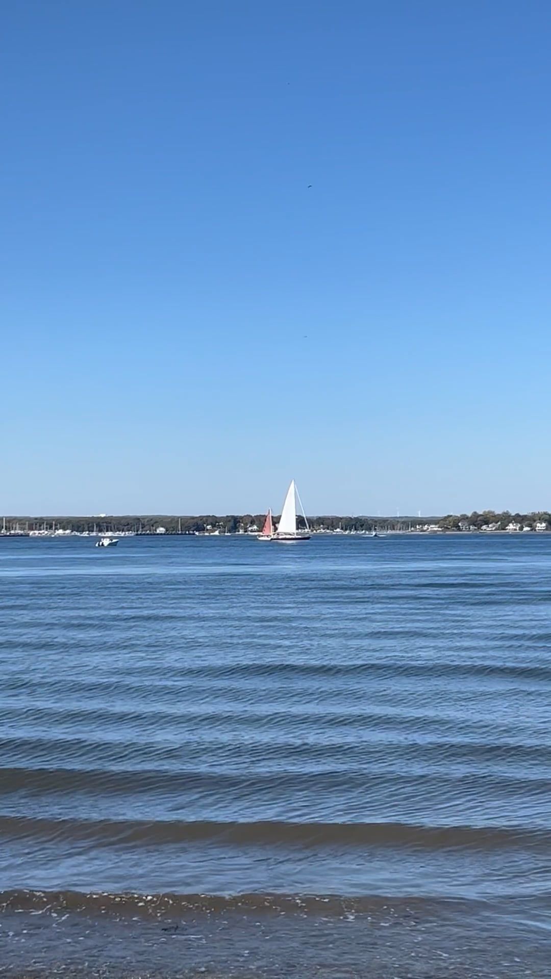 A view of the ocean with a sailboat in the distance Free Stock Video ...