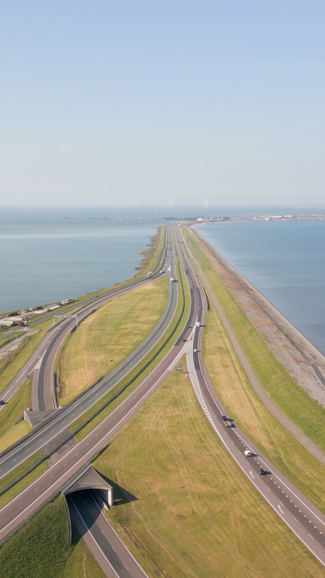 A highway with a long stretch of water in the middle Free Stock Video ...