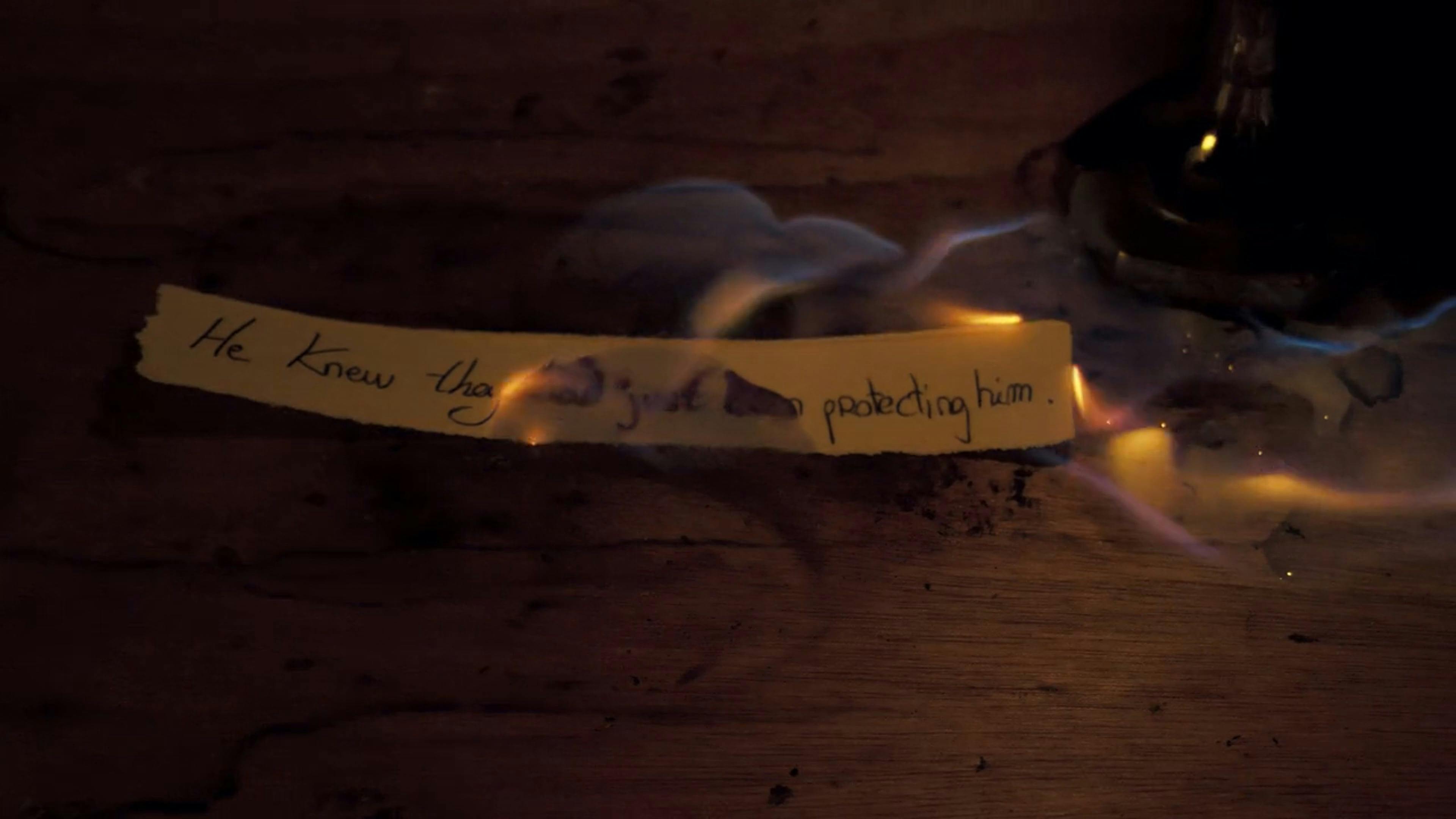 Creepy Burning Note with Chilling Message Free Stock Video Footage ...