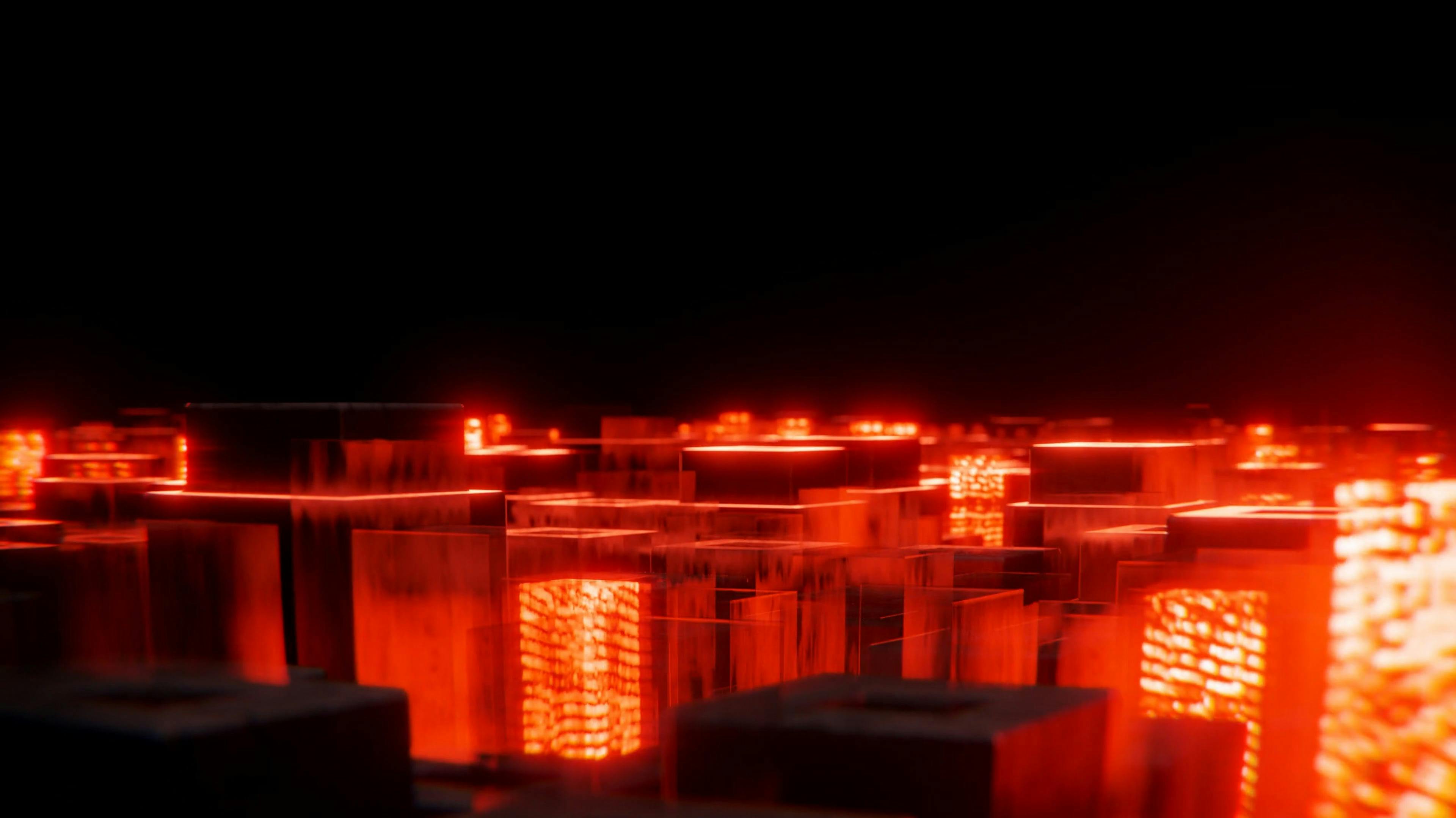 A city with red lights in the dark Free Stock Video Footage, Royalty ...