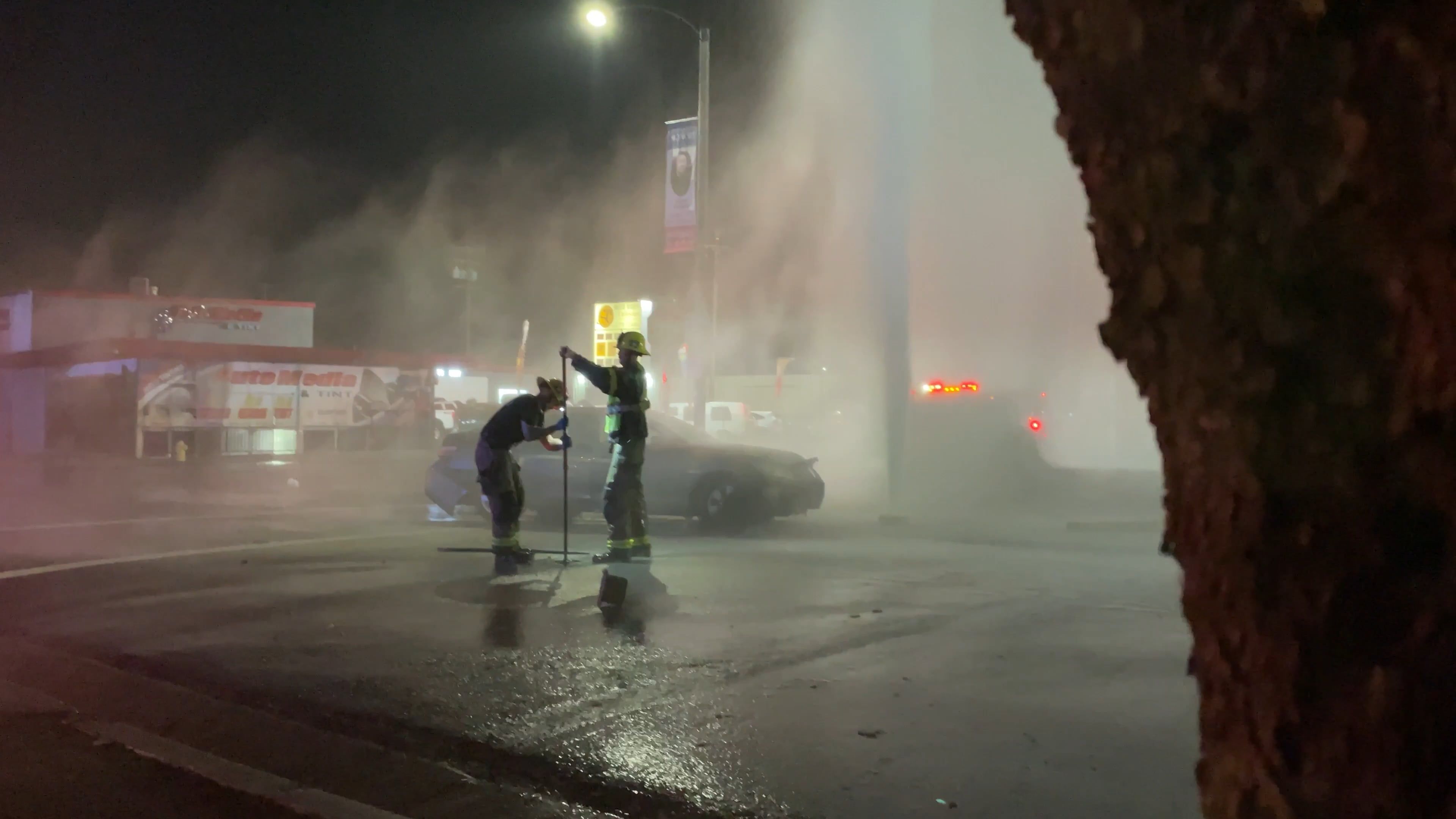 Firefighters Shutting Down a Sheared Hydrant Free Stock Video Footage ...