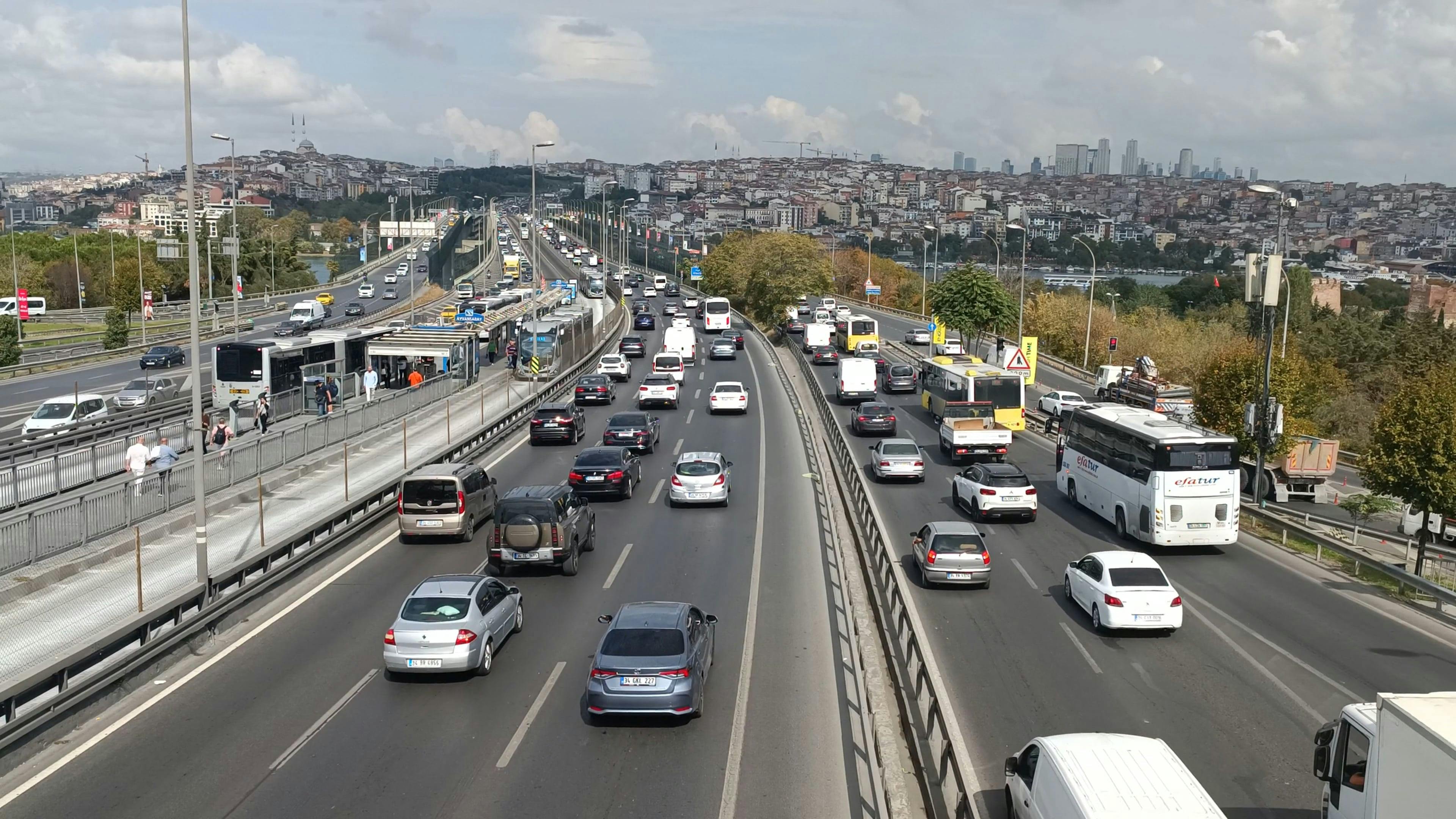 A view of traffic on a highway with cars Free Stock Video Footage ...
