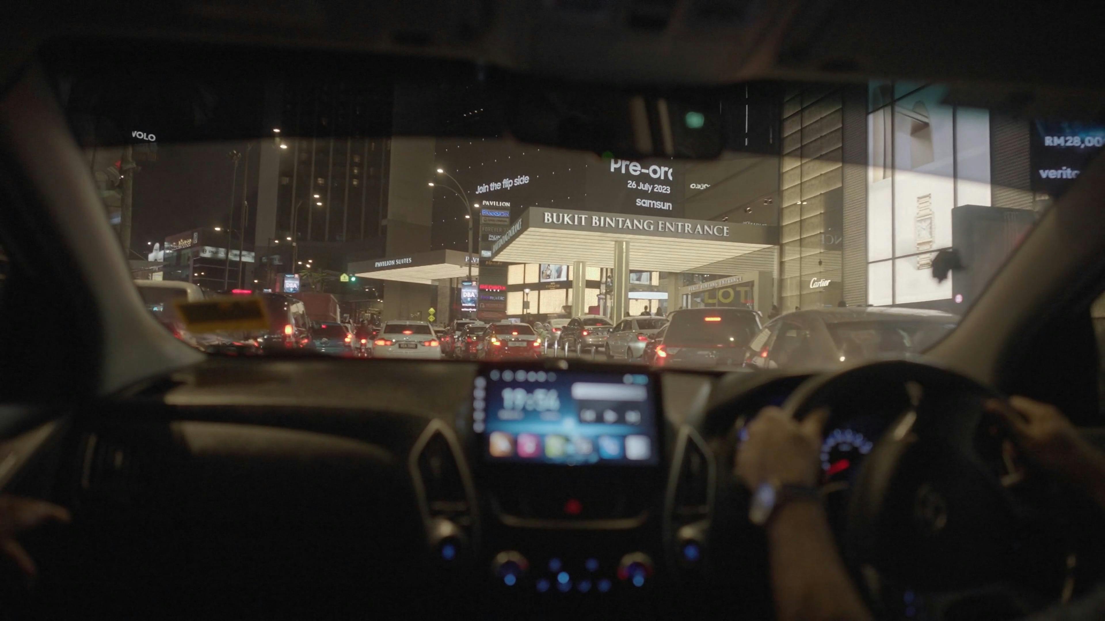 A car driving through a city at night Free Stock Video Footage, Royalty ...