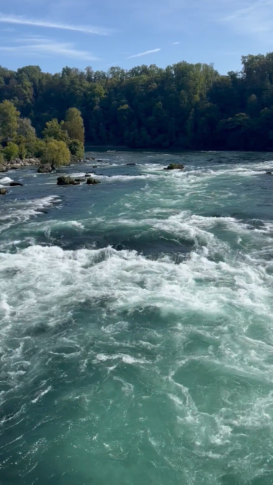 A river with rapids and trees in the background Free Stock Video ...
