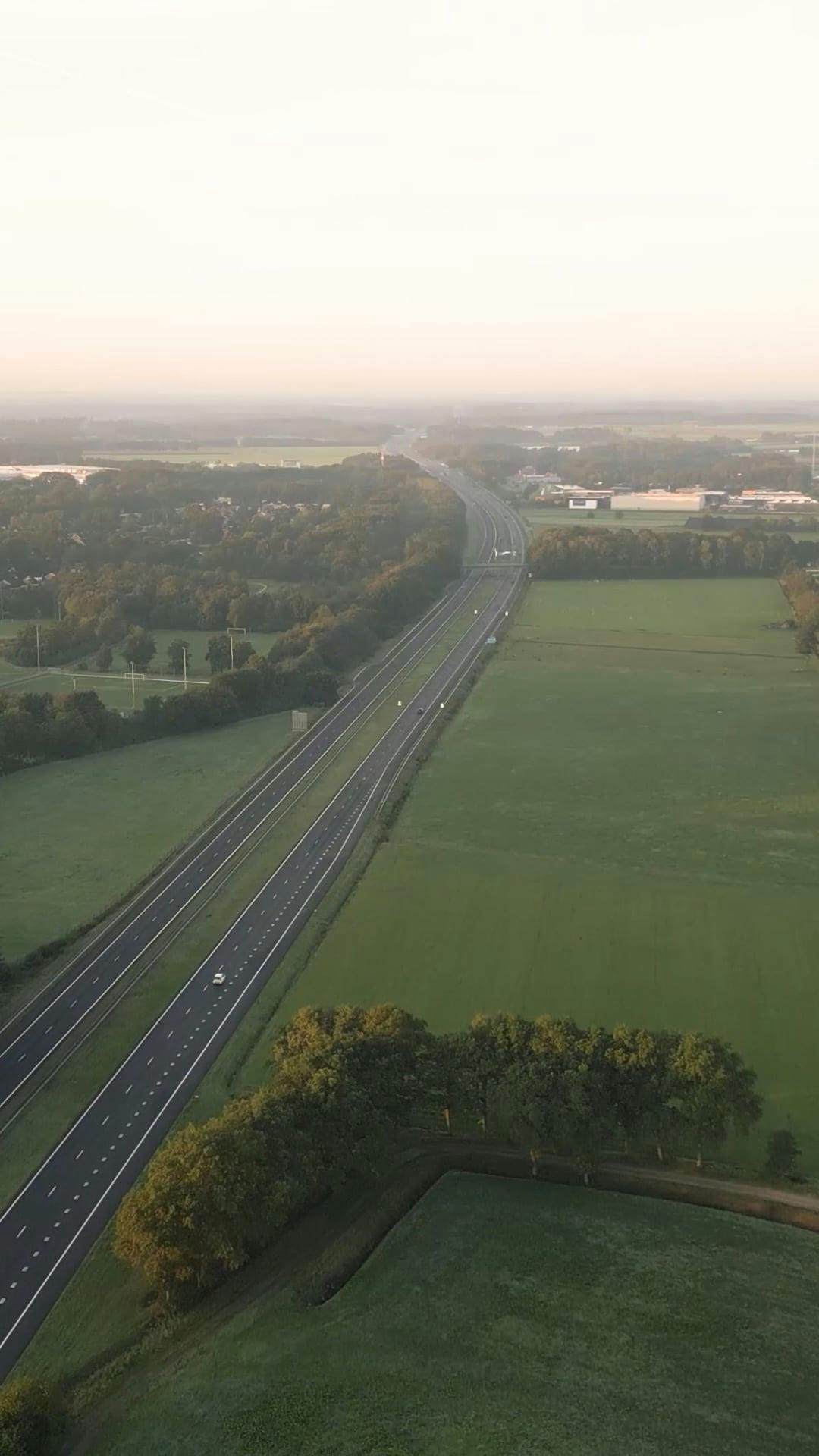 Aerial view of a highway and a field Free Stock Video Footage, Royalty ...