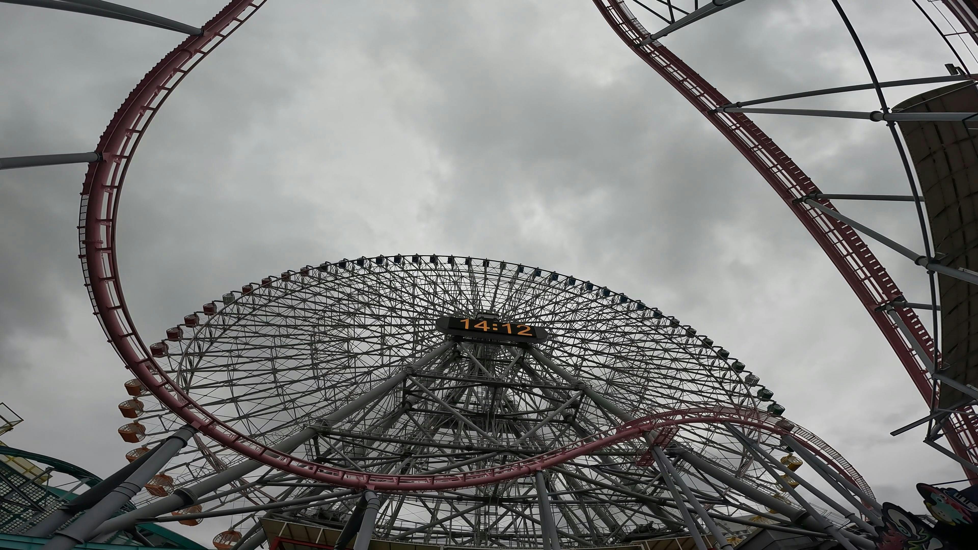 A Free Fall Amusement Ride In An Amusement Park Free Stock Video ...