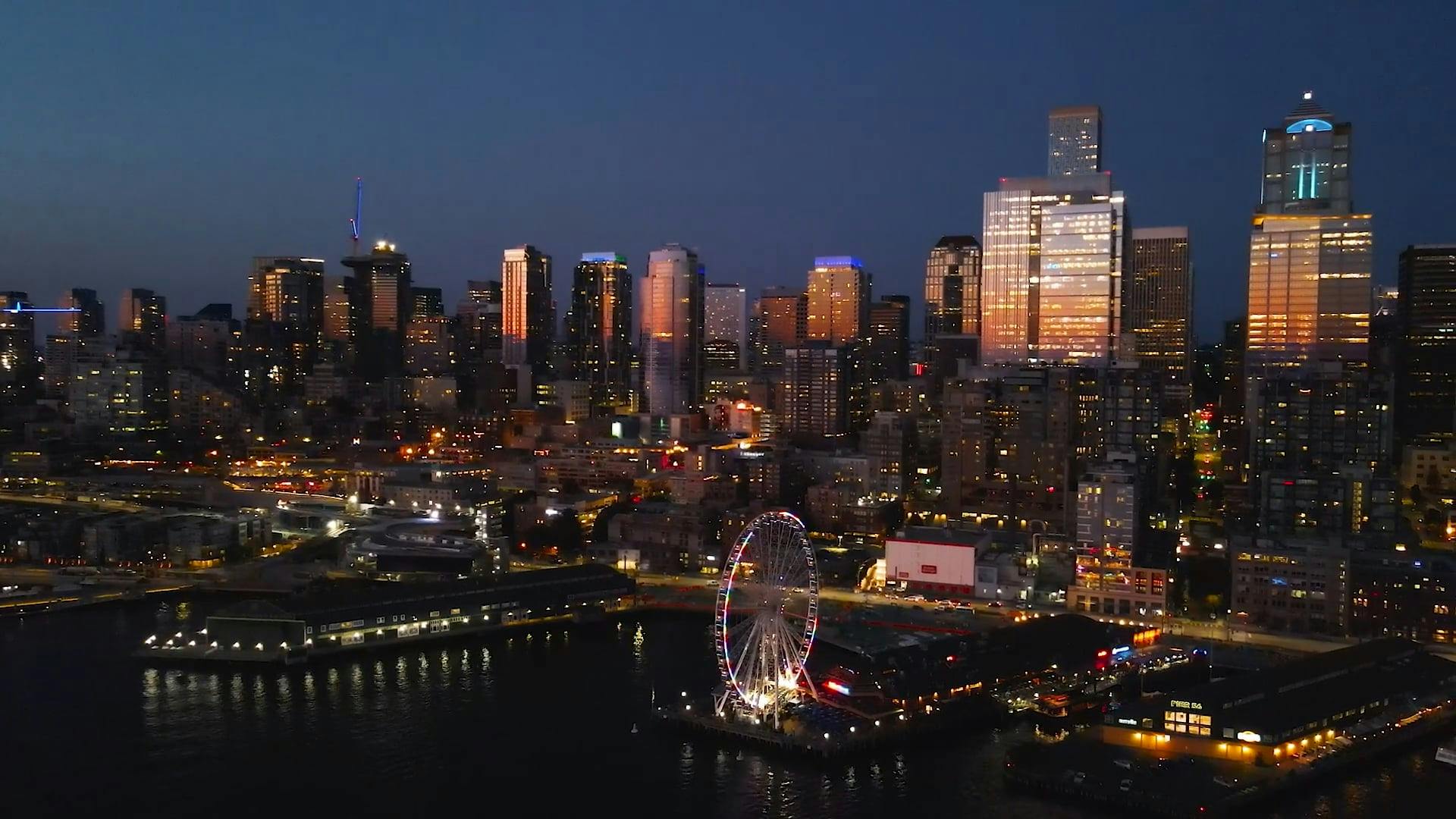 Seattle City Night Wallpaper 4k