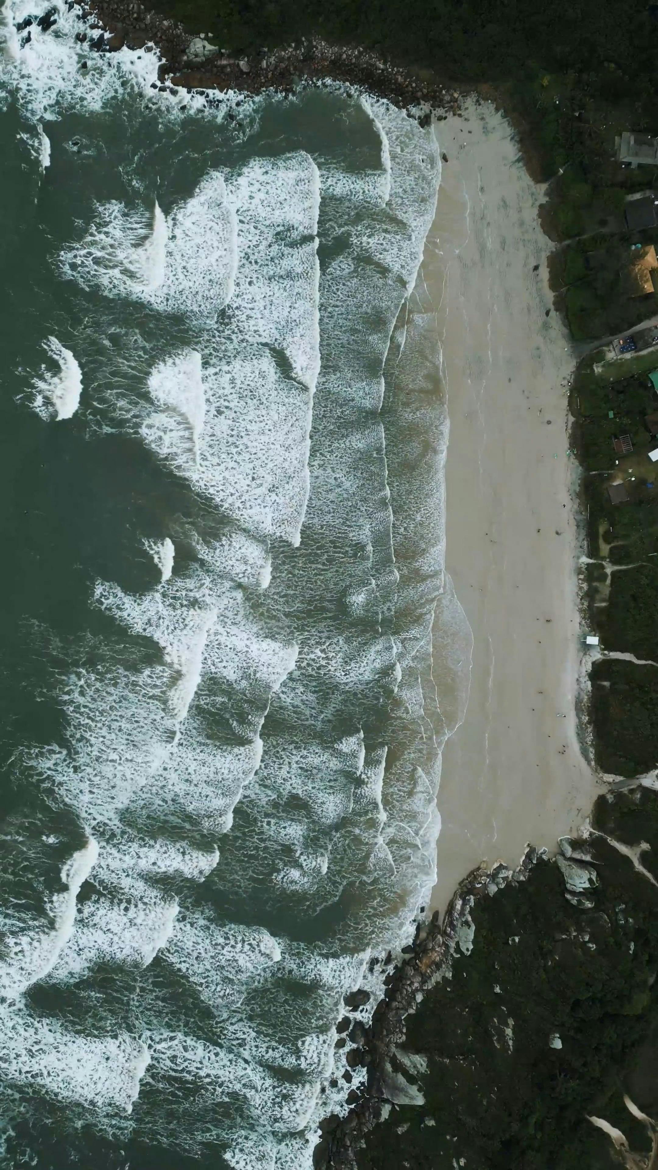 Scenic Beachfront Aerial View at Sunrise Free Stock Video Footage ...