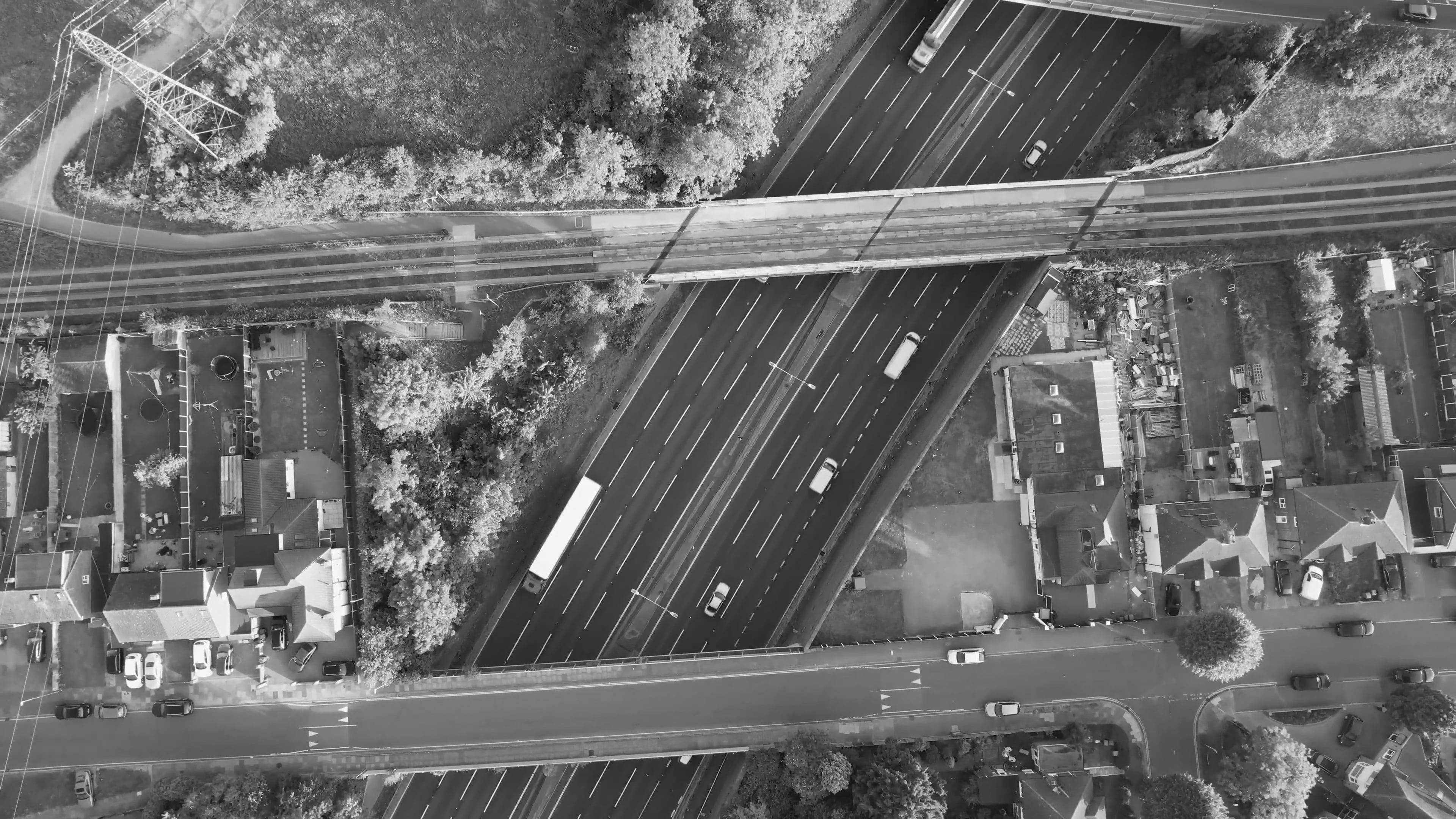Aerial view of the junction of the m1 and the m62 Free Stock Video ...