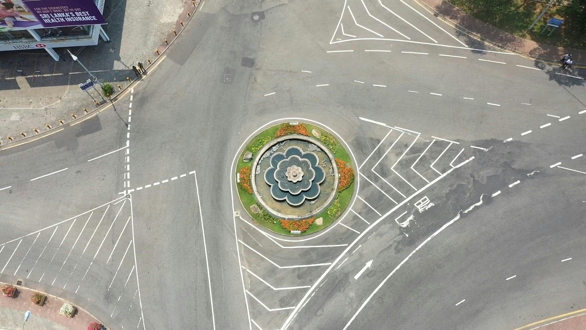 Aerial view of a roundabout in a city Free Stock Video Footage, Royalty ...