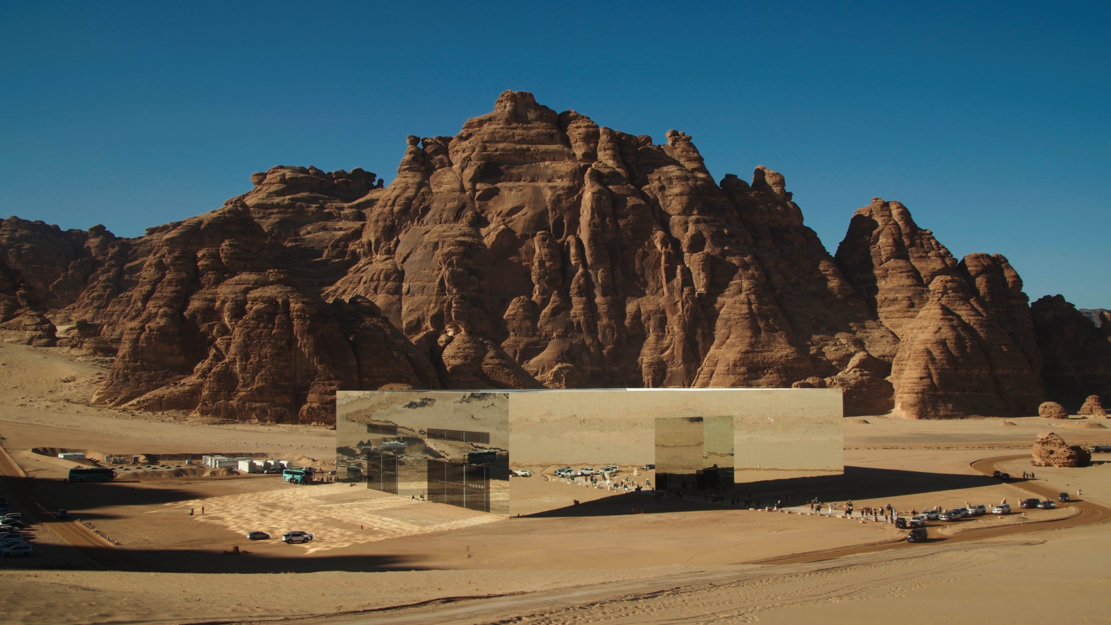 A desert landscape with a building in the middle Free Stock Video ...