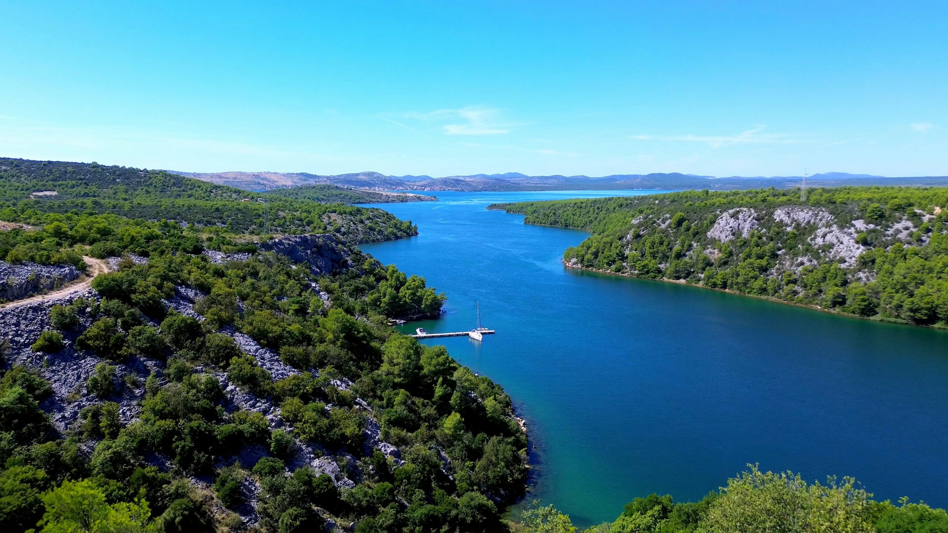 Odmorište Krka Bay | SKRADIN | Croatia Free Stock Video Footage ...