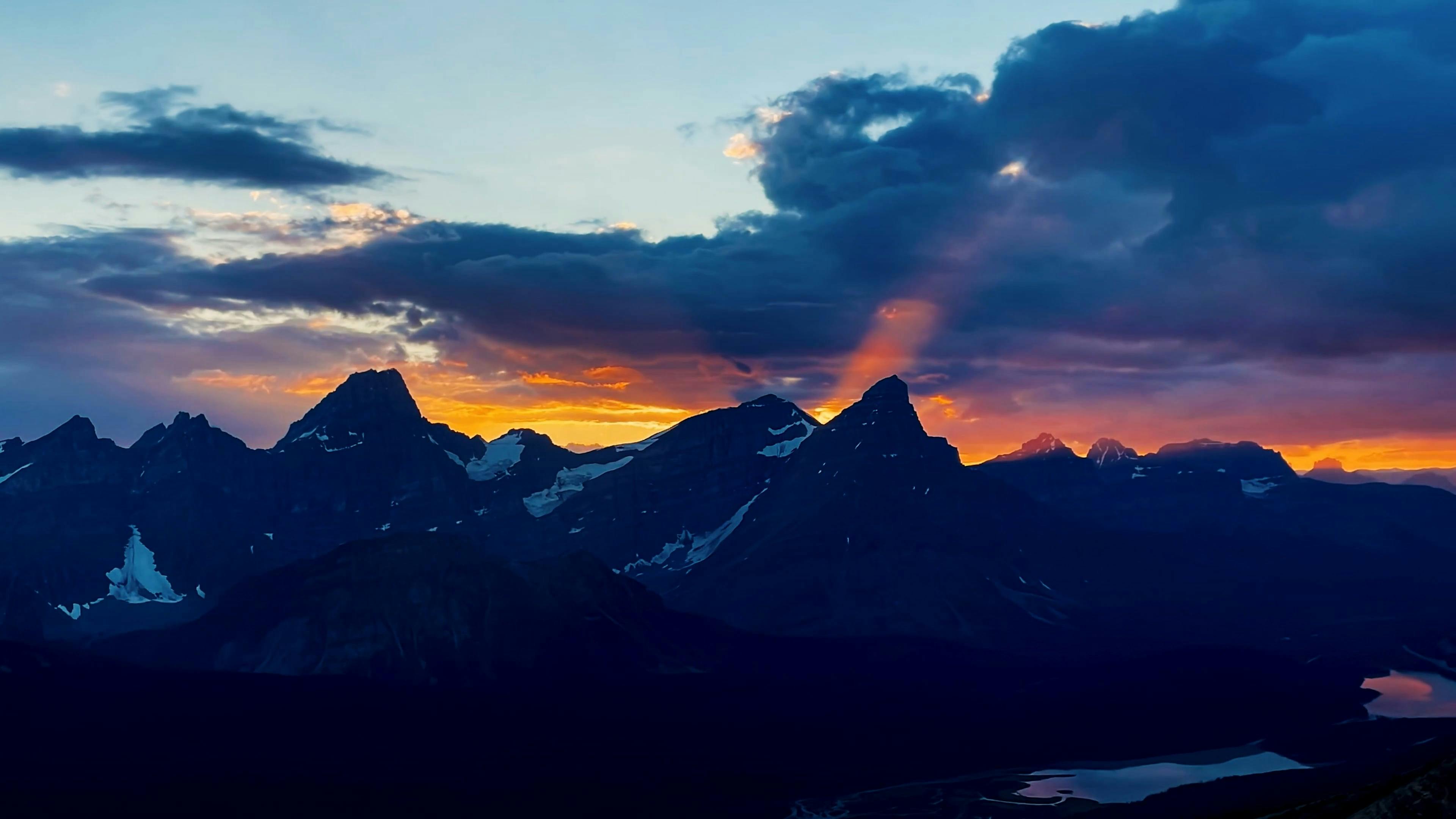Epic Mountain Sunset On Mountain Peaks Free Stock Video Footage ...